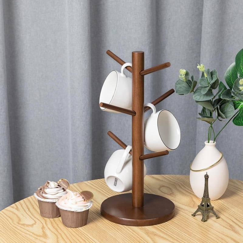 Mug Holder Tree,New Upgraded 360 Rotated 6 Hooks Cup Holder for Counter ...