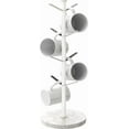Mug Holder Tree with Marble Base, 8 Hooks White Coffee Cups Holder ...