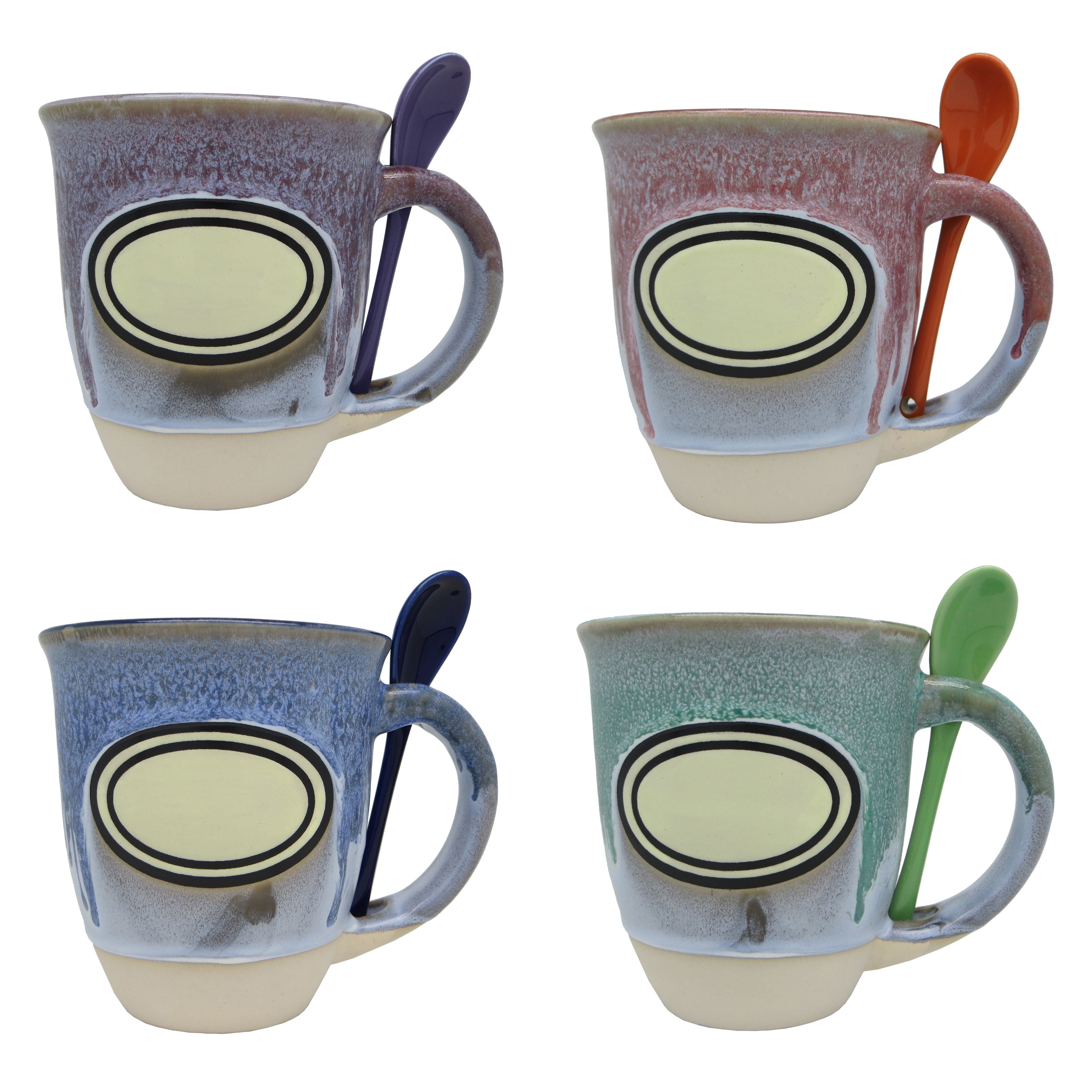 Mug Imprint 18oz Internal Ridges Icon with Spoon 4 Assorted Internal ...