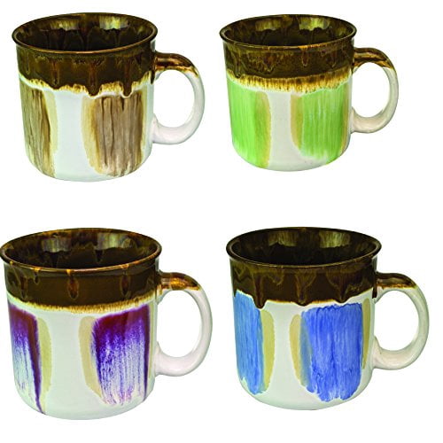 Mug Large Coffee Mugs Set of 4, Unique Ceramic 20 oz Glazed Mug Gifts ...