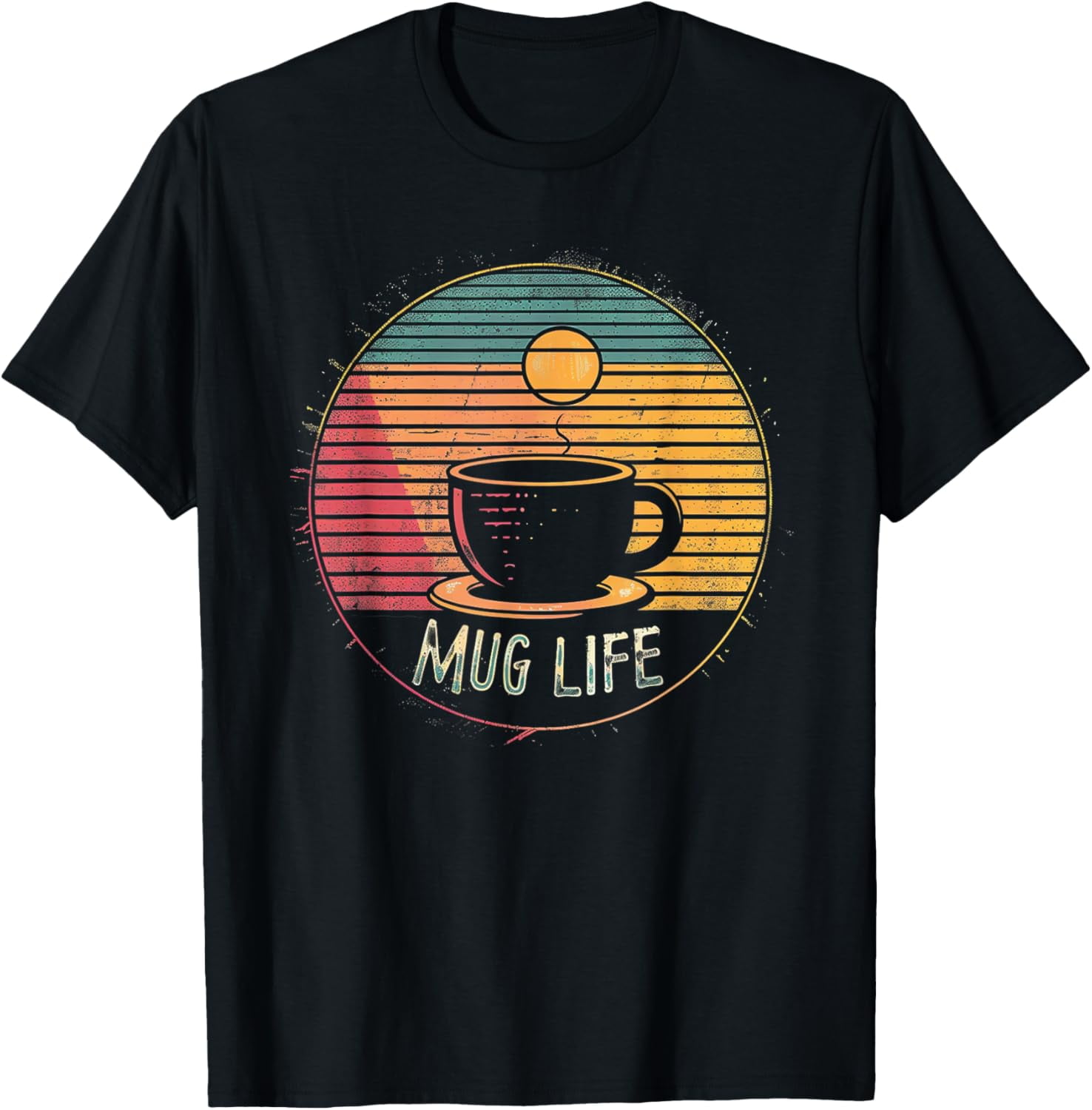 Mug Life Coffee - Lover Retro Funny 70s 80s Barista Cafe T-Shirt - Walmart.com