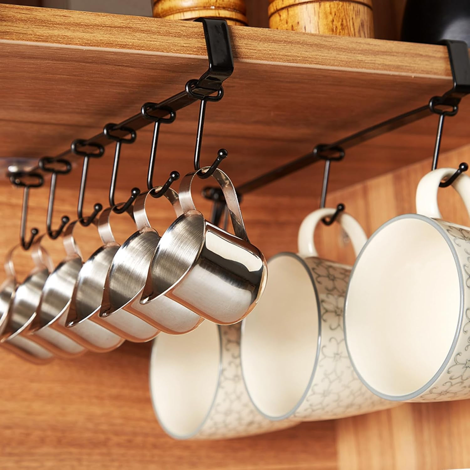 Mug Rack Under Cabinet - Coffee Cup Holder, Each Bracket is Equipped ...
