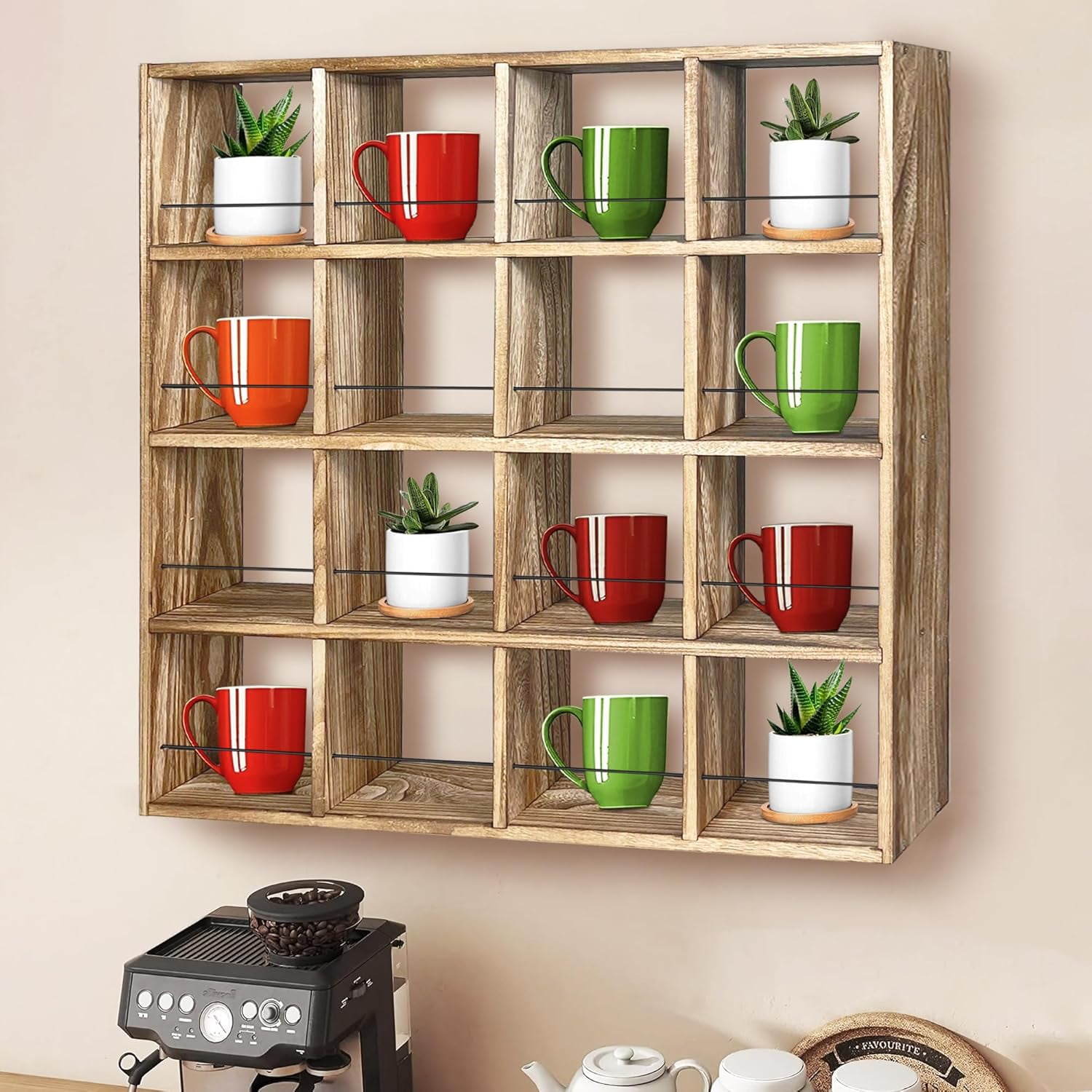 Mug Rack, Mug Rack Wall Mounted, Coffee Mug Organizer for Kitchen ...