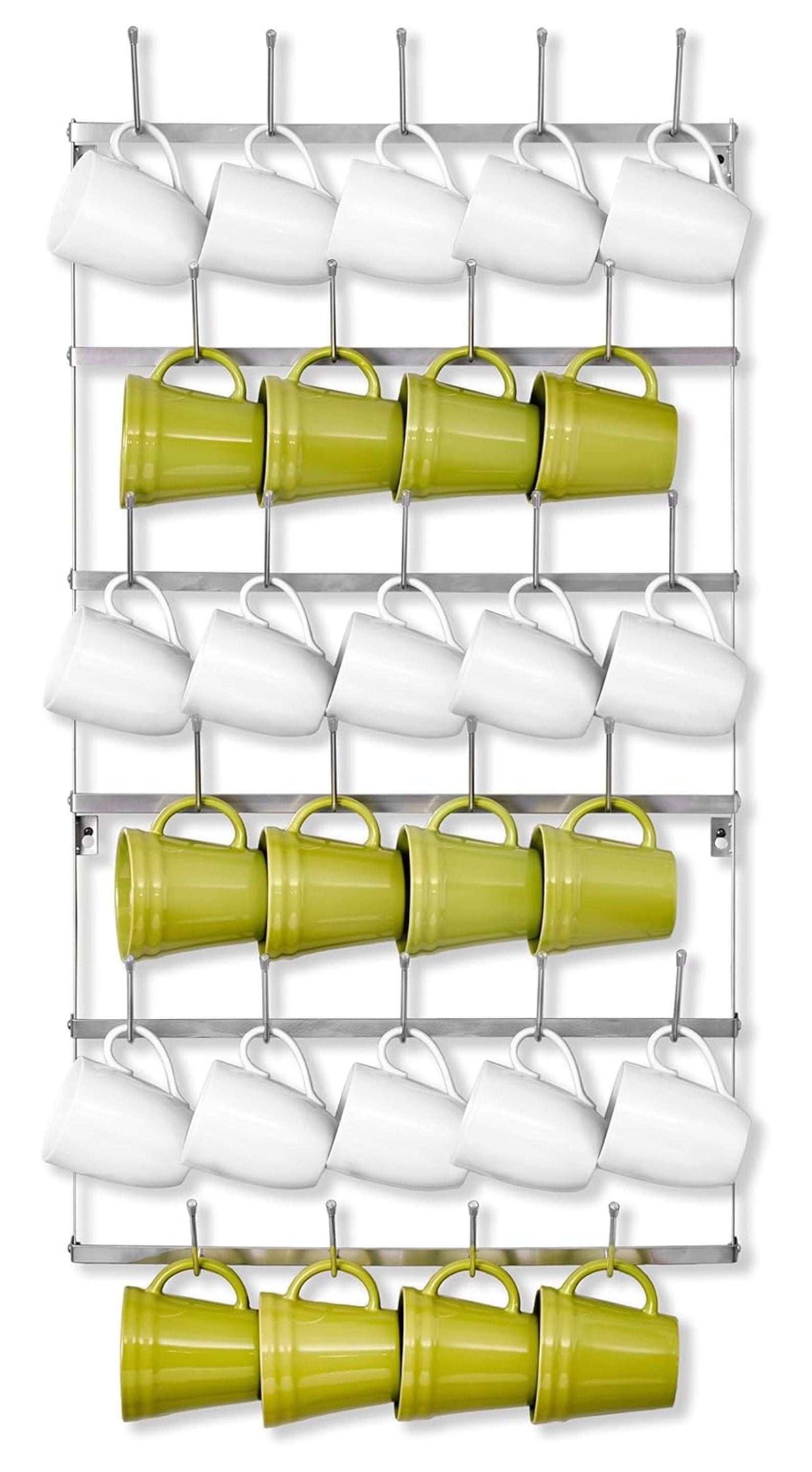 Mug Rack Wall Mounted - 27 Mug Holder for Kitchen - Rustic Coffee Cup ...