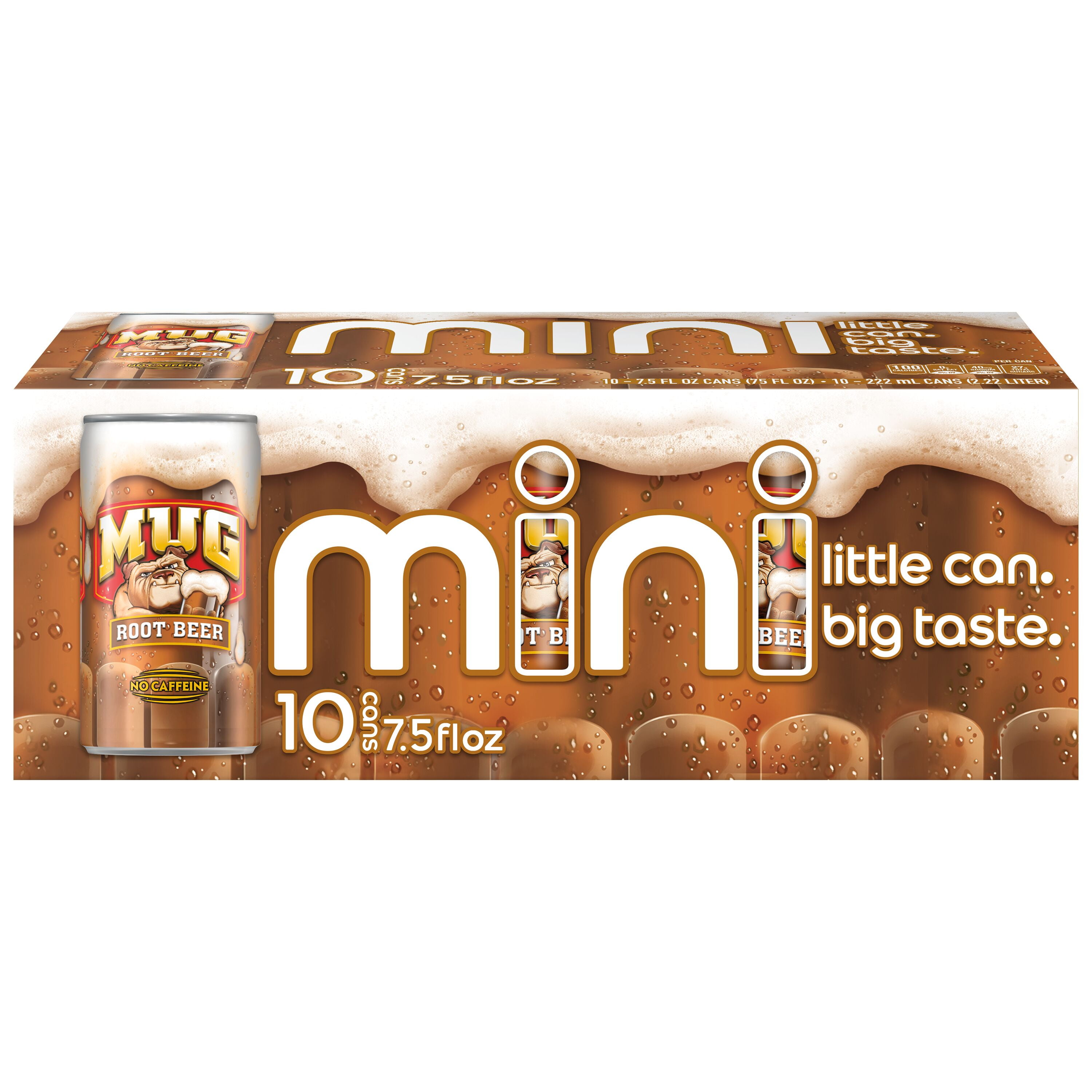 Mug Soda Root Beer Soda Pop, 7.5 fl oz, 10 Count Mini Cans - Walmart.com