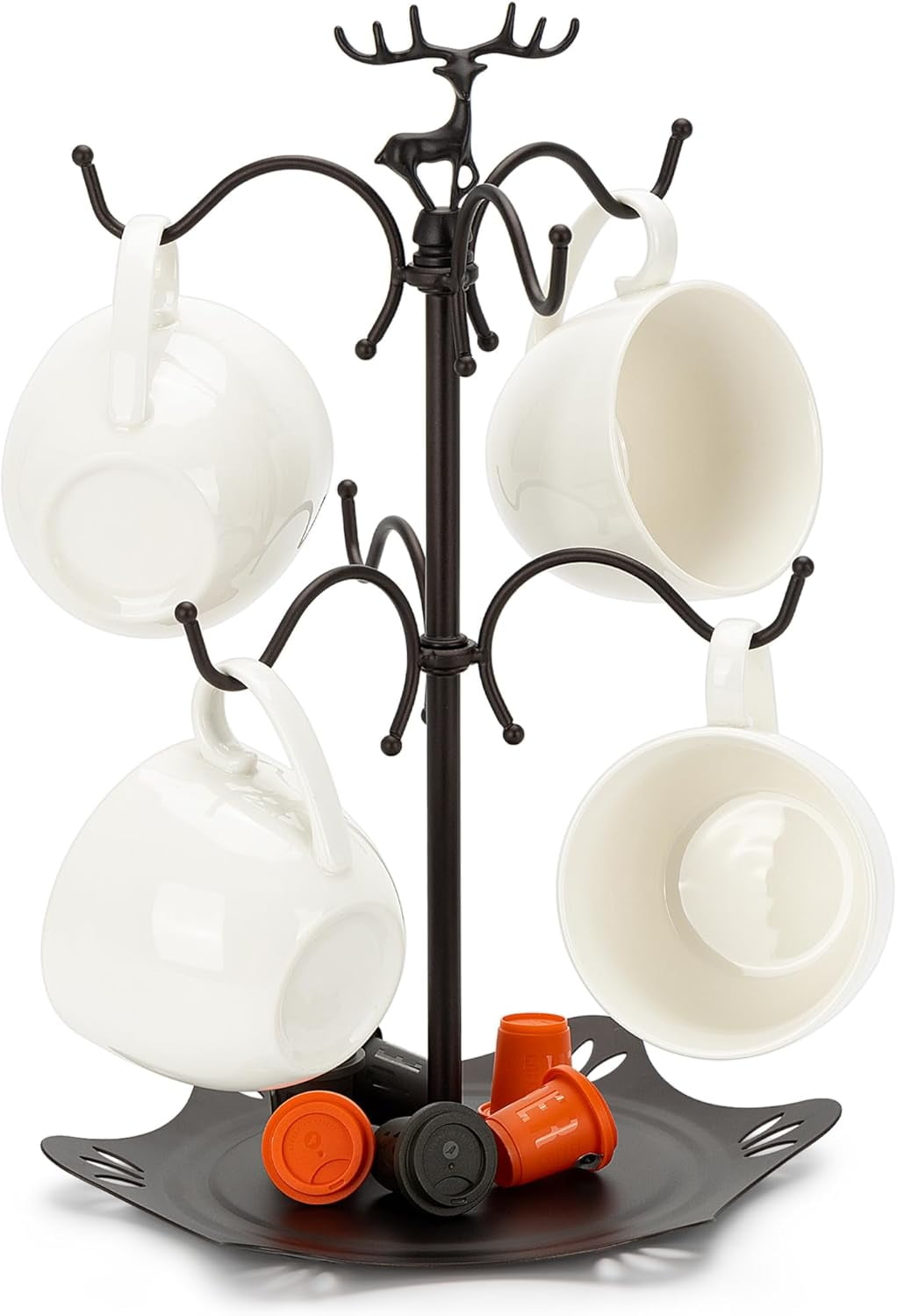Mug Tree for 6 Cups, Coffee Mug Tree for Counter Top with 6 Hooks, Tea ...