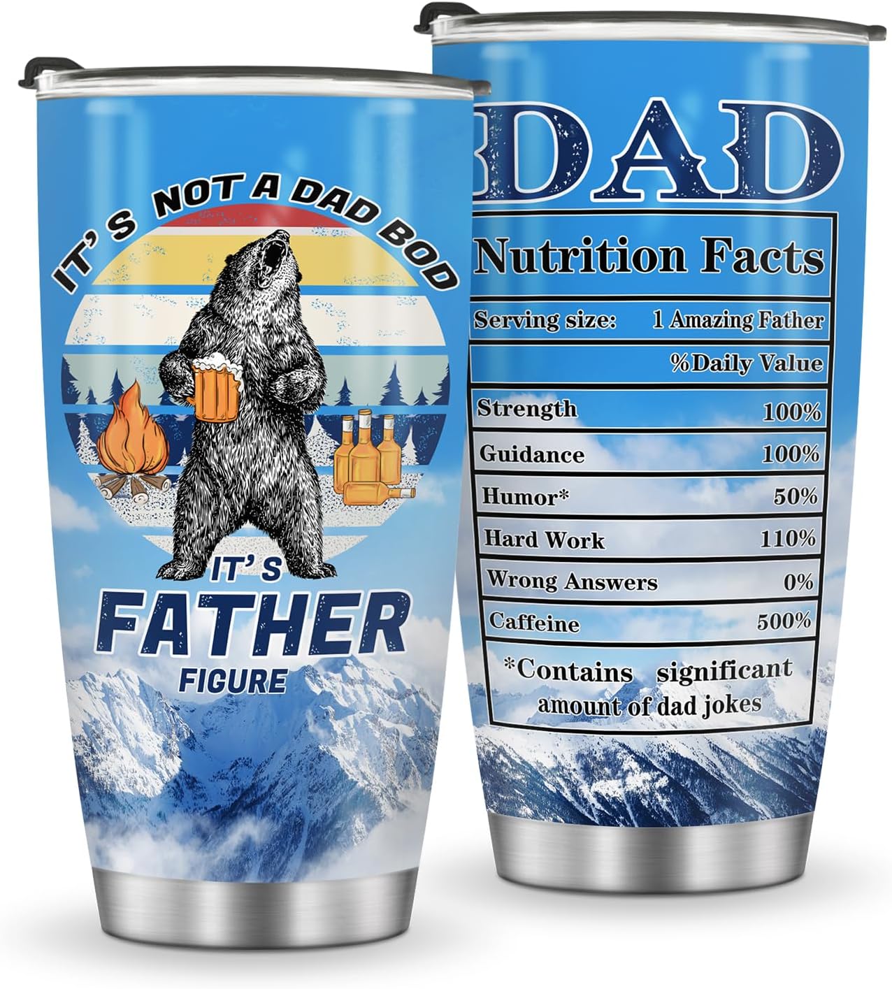 Mug Tumbler Gifts for Dad Father - Beer Bear Cup Presents for Daddy ...