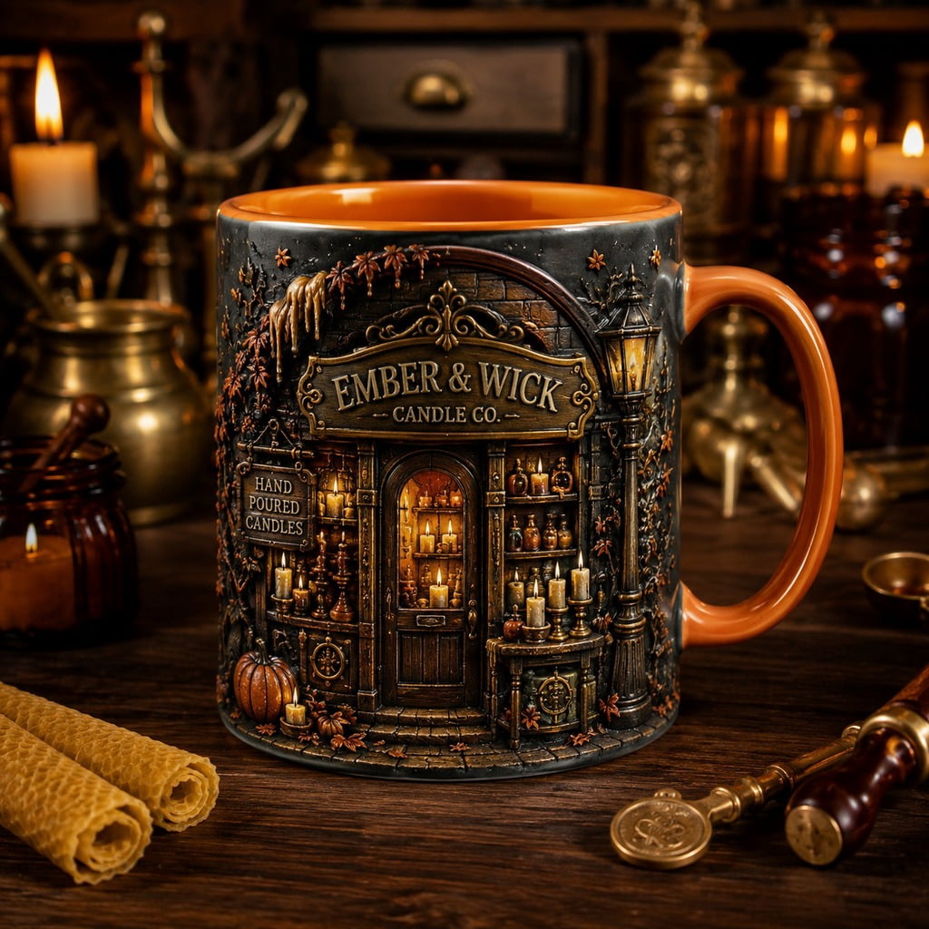 Mug Vintage Candle Shop Design for Coffee Breaks and Cozy Gift ...