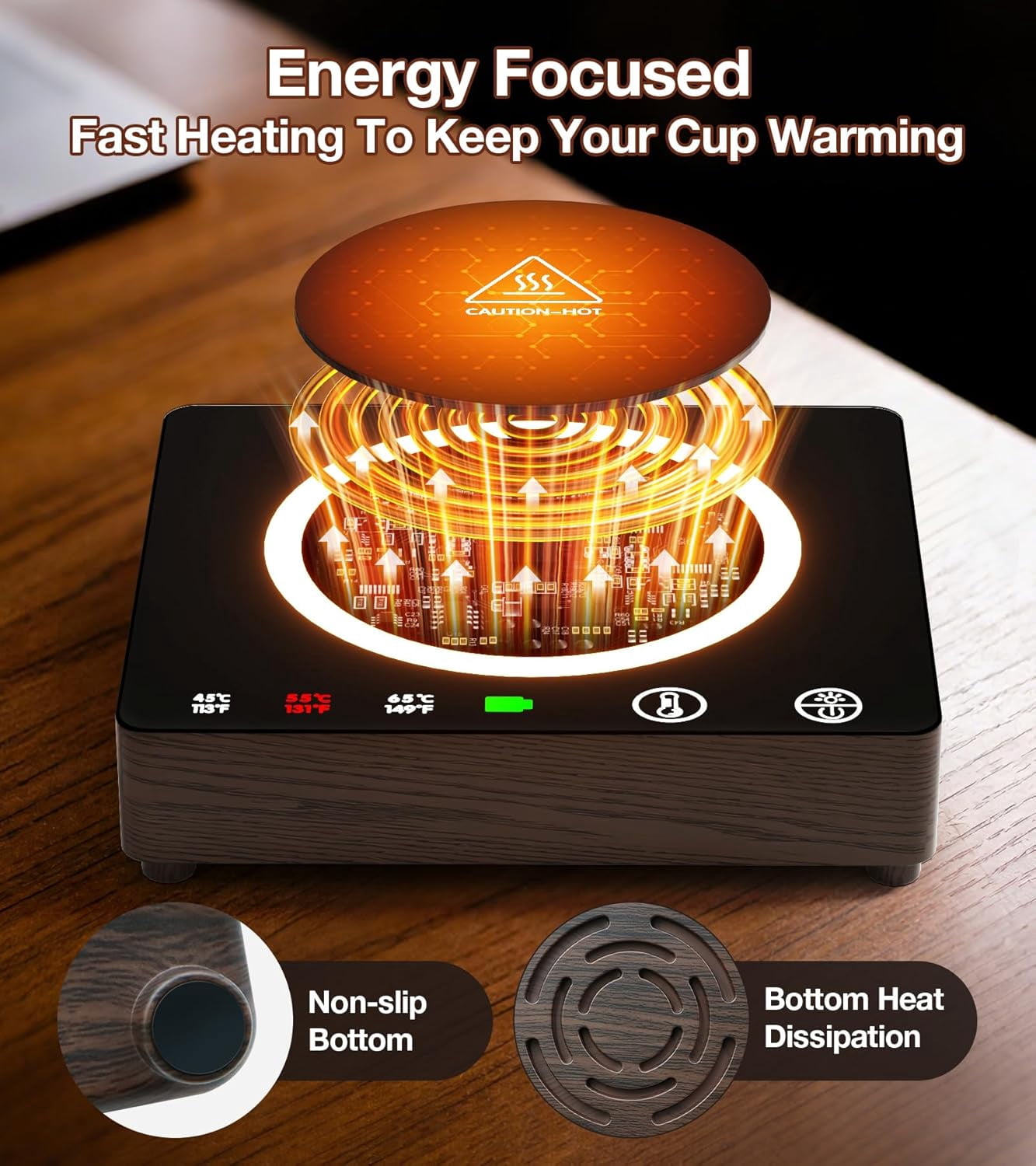 Mug Warmer Cordless 180 Min Battery Life - 10000mAh Portable Charger ...