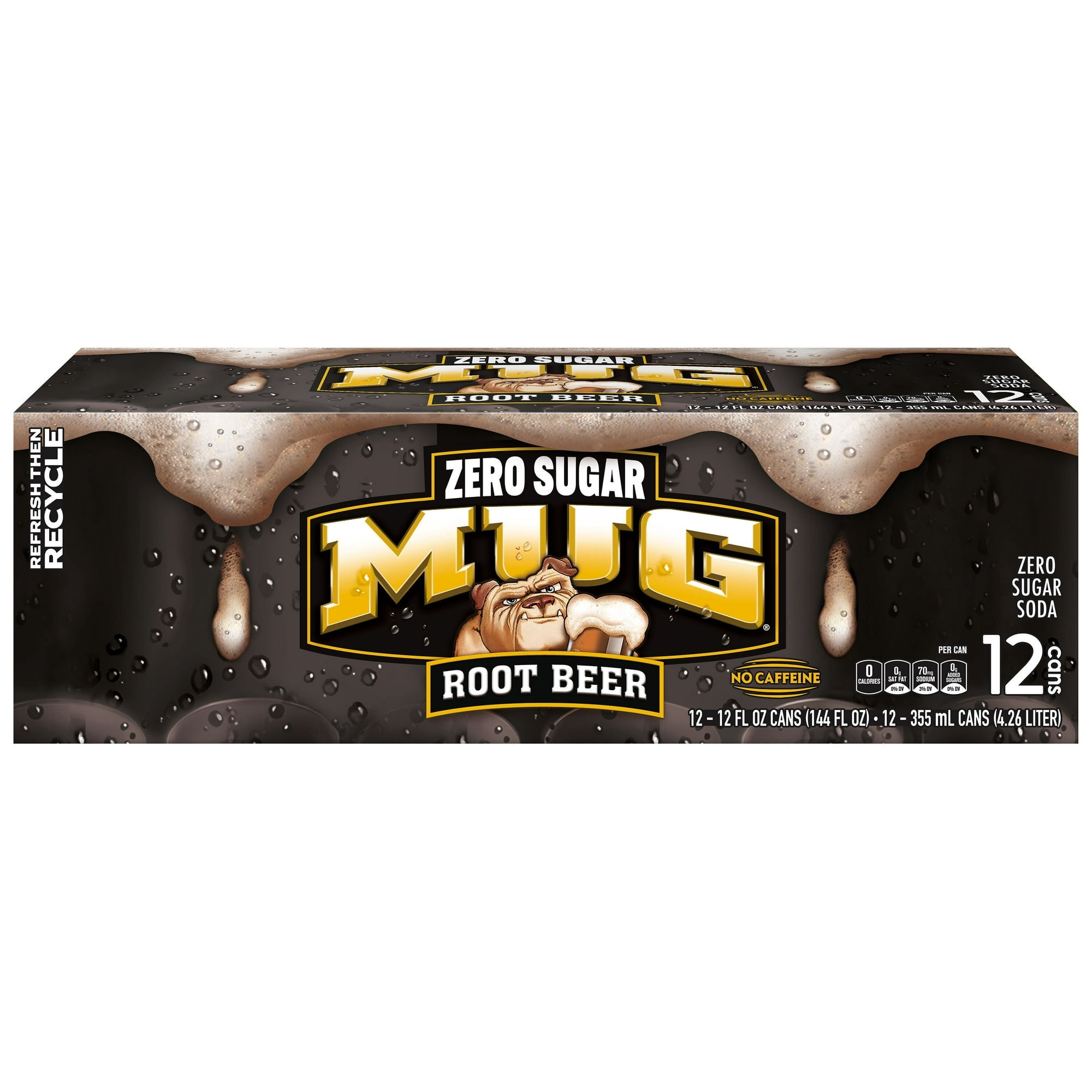 Mug Root Beer Soda, Creamy Vanilla Flavor, 12 fl oz, 12 Pack - Walmart.com