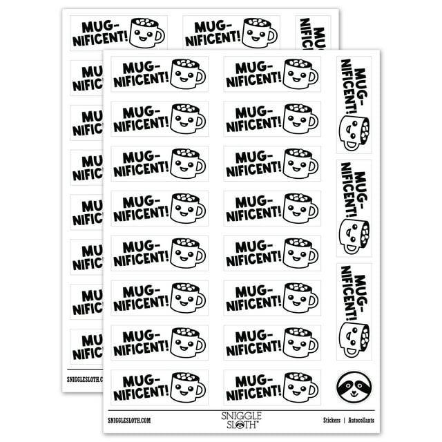 Mug-nificent Magnificent Job Teacher Student School Sticker Set - White ...