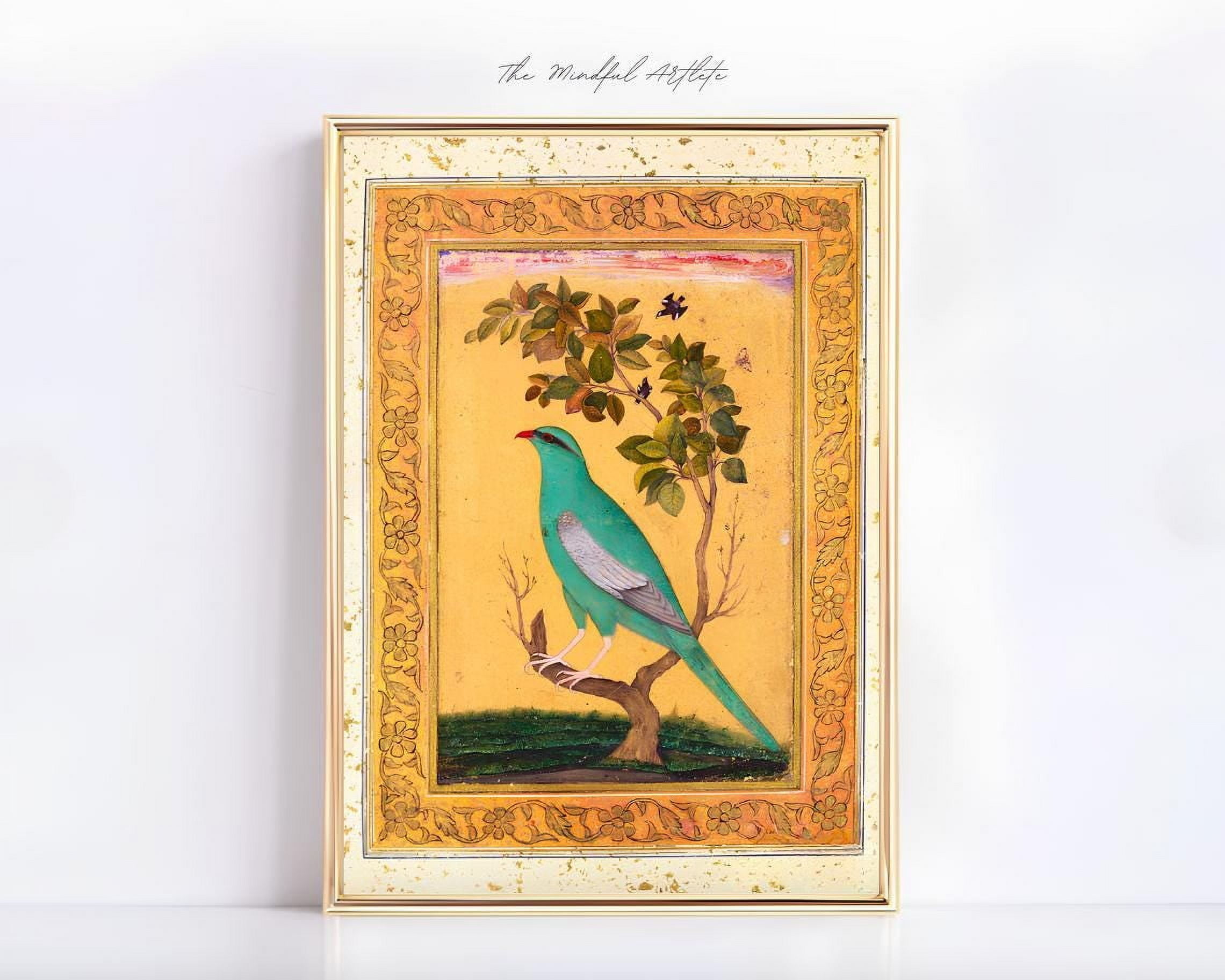 Mughal Art Bird Print Mughal Tapestry Traditional Indian Art Persian ...