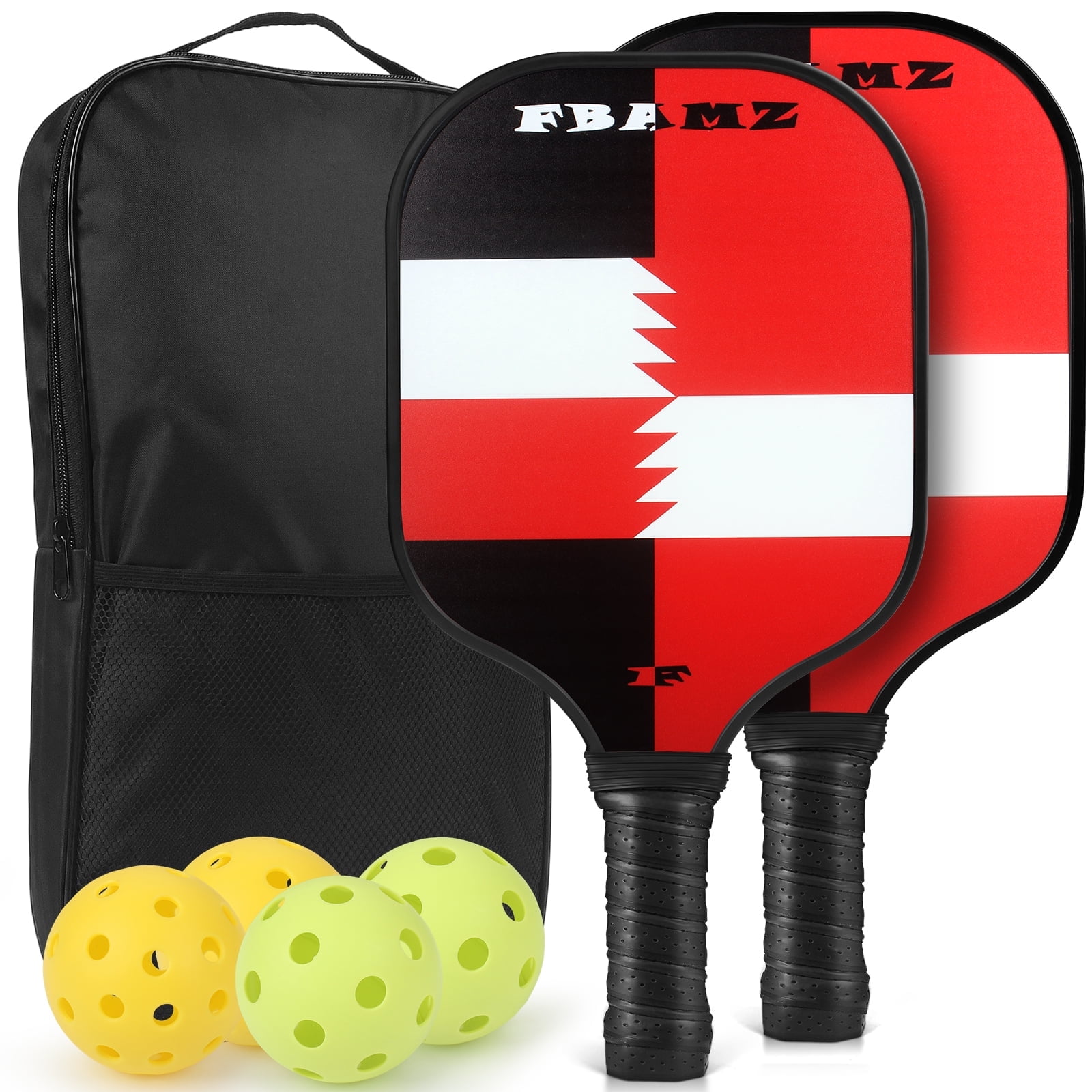 Unique Bargains Pickleball Paddles Set of 4 Basswood Pickleball Rackets ...