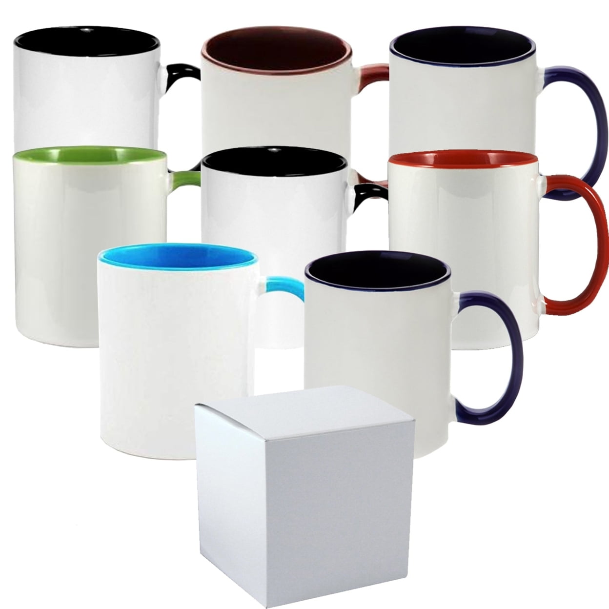 Mugsie 8 Pcs 15OZ El Grande MIXED Color inner & Handle Sublimation Mugs ...