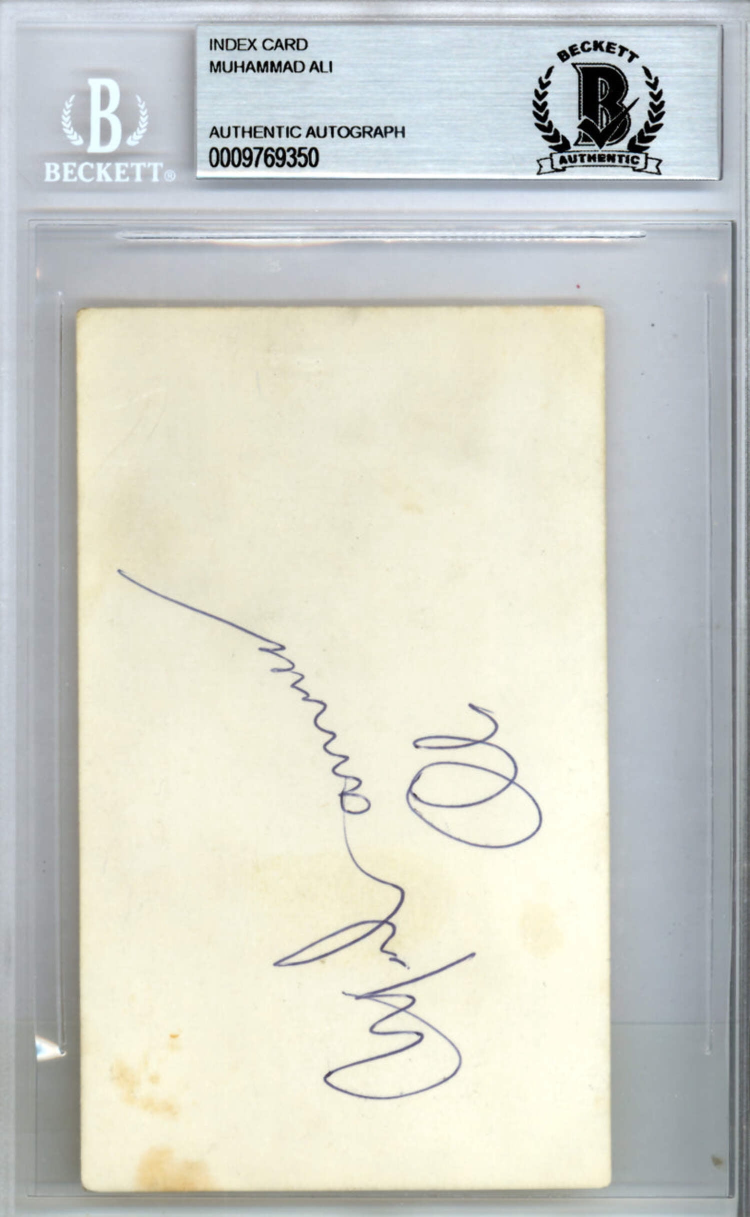 Muhammad Ali Autographed 3x5 Index Card Vintage Beckett BAS #9769350 ...