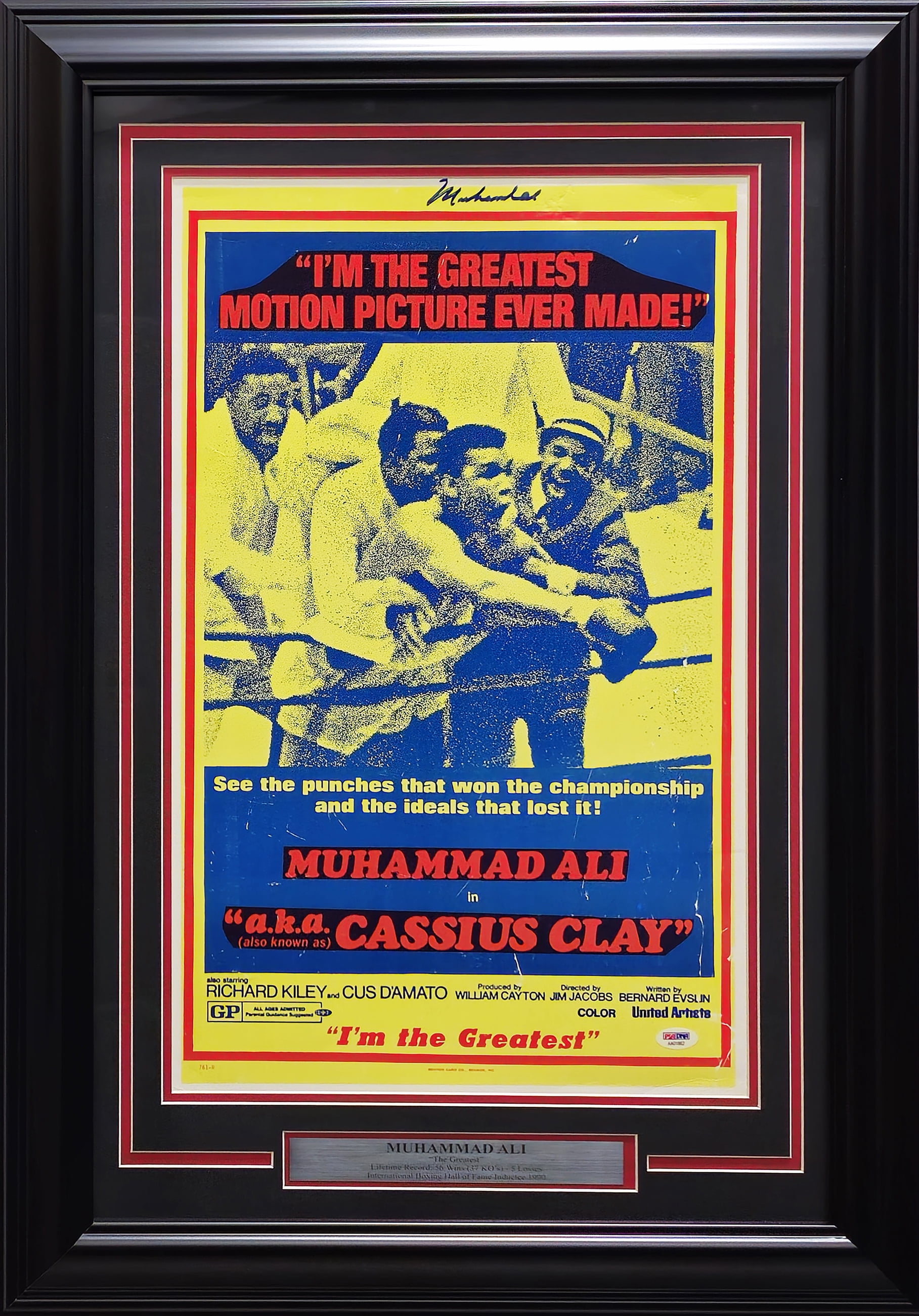 Muhammad Ali Autographed Framed 14x22 Poster (Creases) PSA/DNA #AA01862 ...
