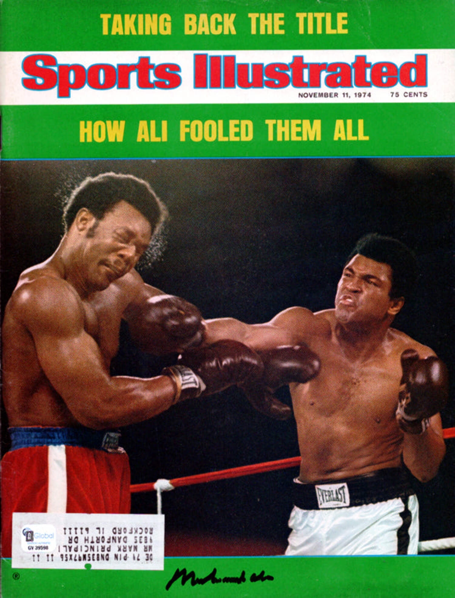 Muhammad Ali Autographed Sports Illustrated Magazine Vintage PSA/DNA # ...