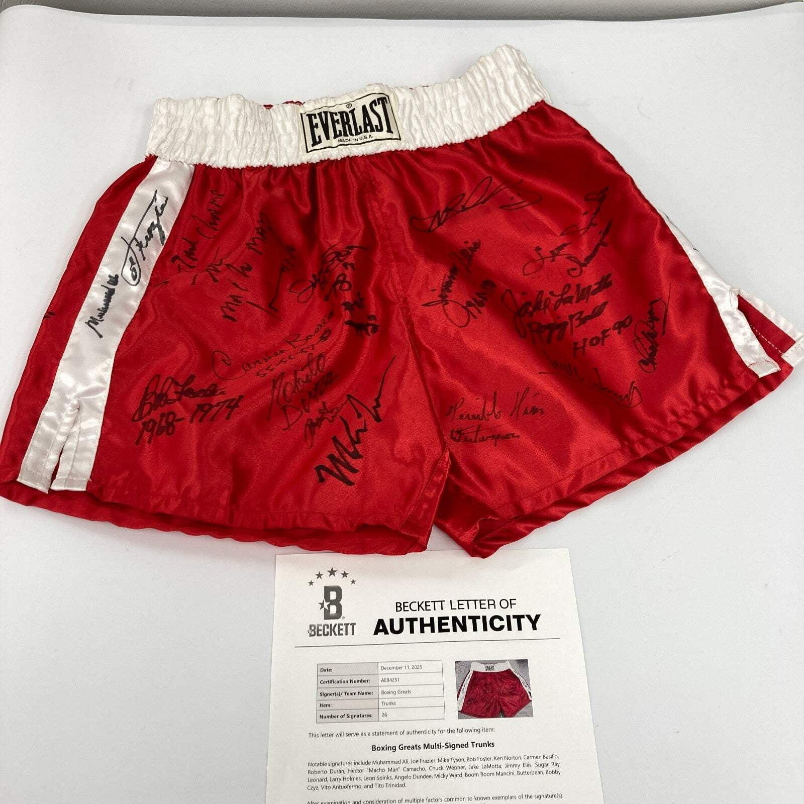 Muhammad Ali Boxing Legends Multi Signed Everlast Trunks 26 Sigs ...