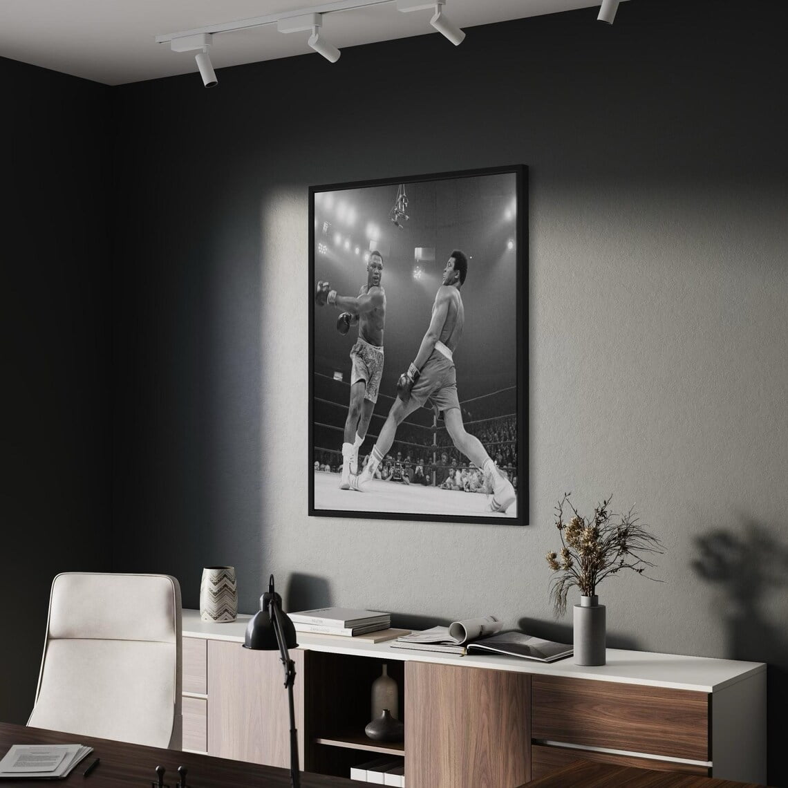 Muhammad Ali Float Butterfly - Black & White Canvas Wrap Poster Print ...