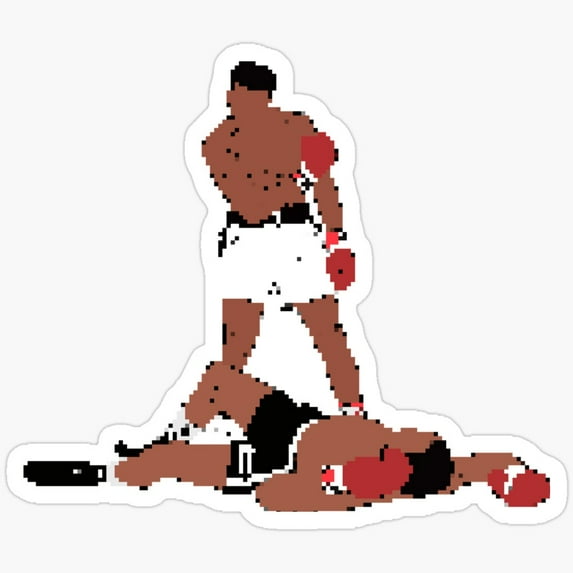 Muhammad Ali Iconic Pose (Pixel Art) Sticker Phone Decal Water Bottle ...