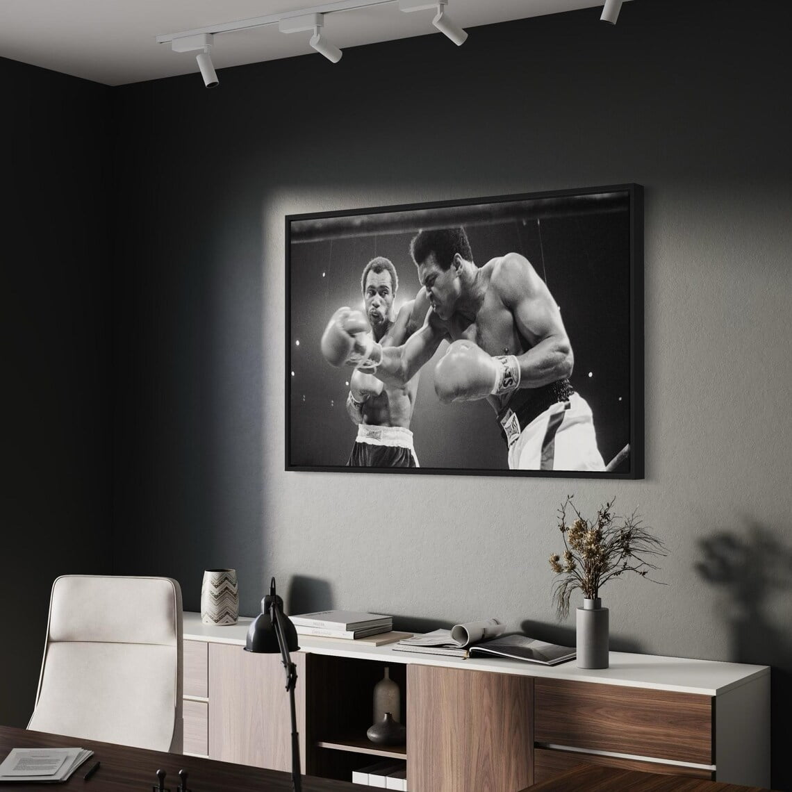 Muhammad Ali Knockout Canvas Wall Art | Boxing Legend Poster Print ...