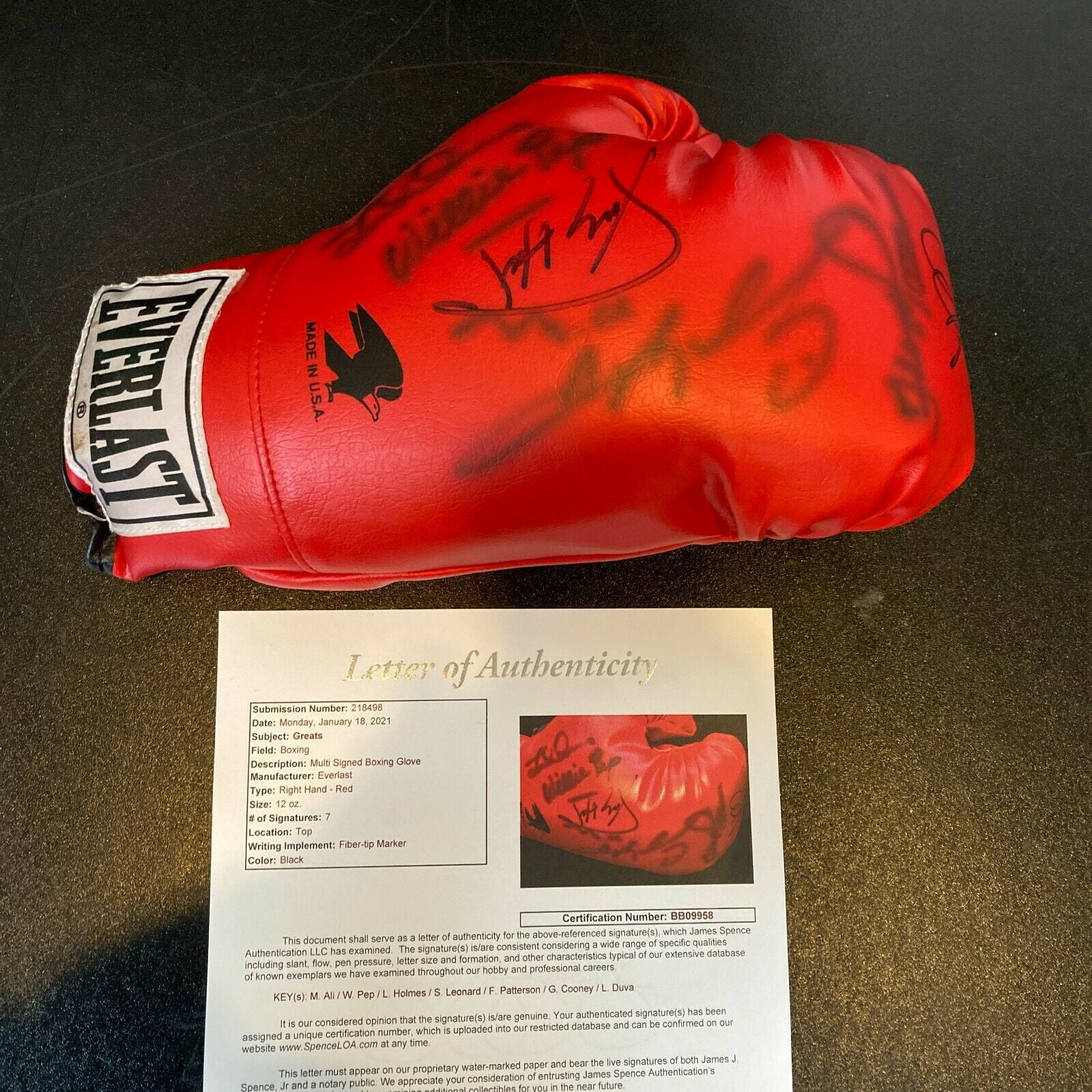 Muhammad Ali Larry Holmes Sugar Ray Leonard Floyd Patterson Signed ...