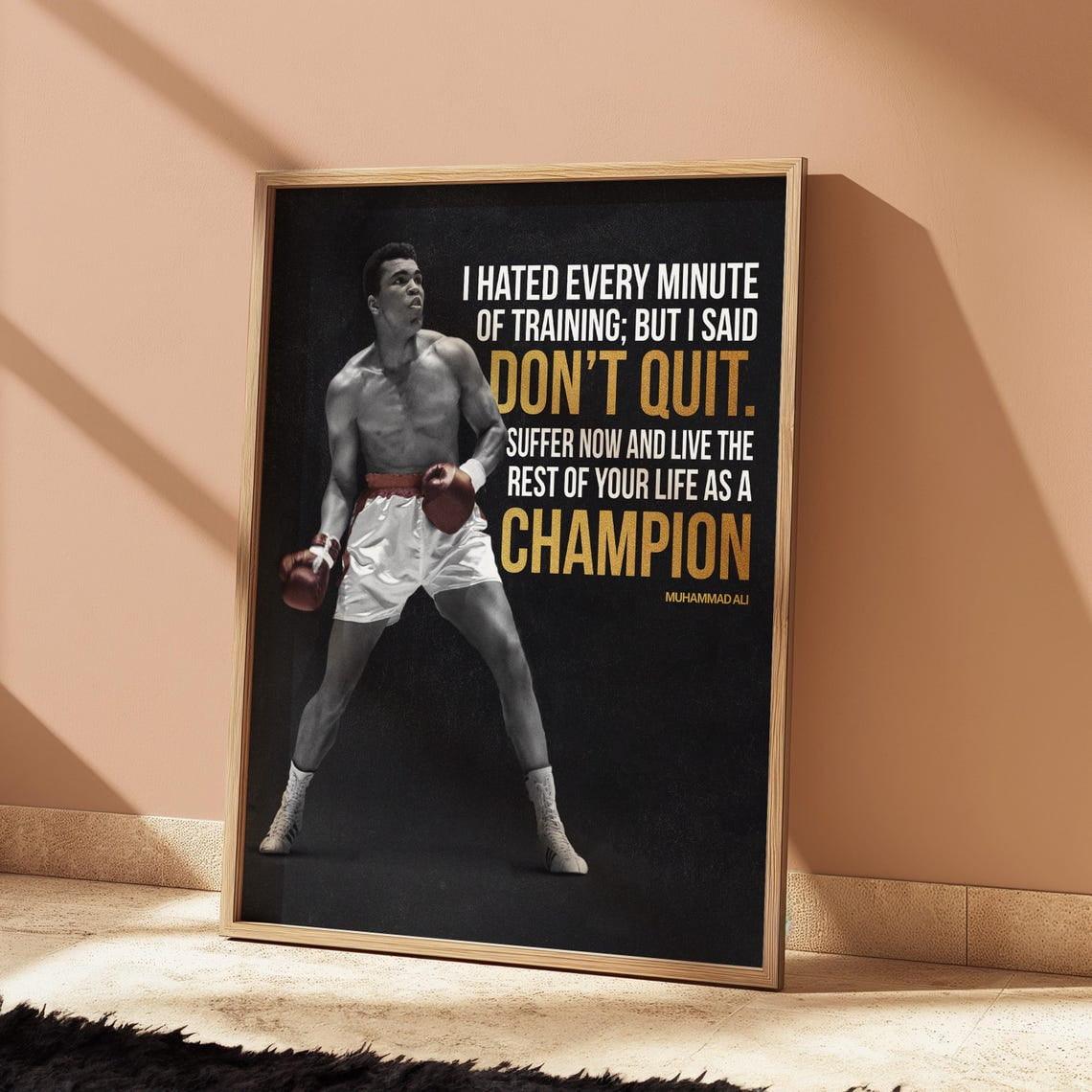 Muhammad Ali Motivational Wall Art Boxing Legend Quote Print Champion ...