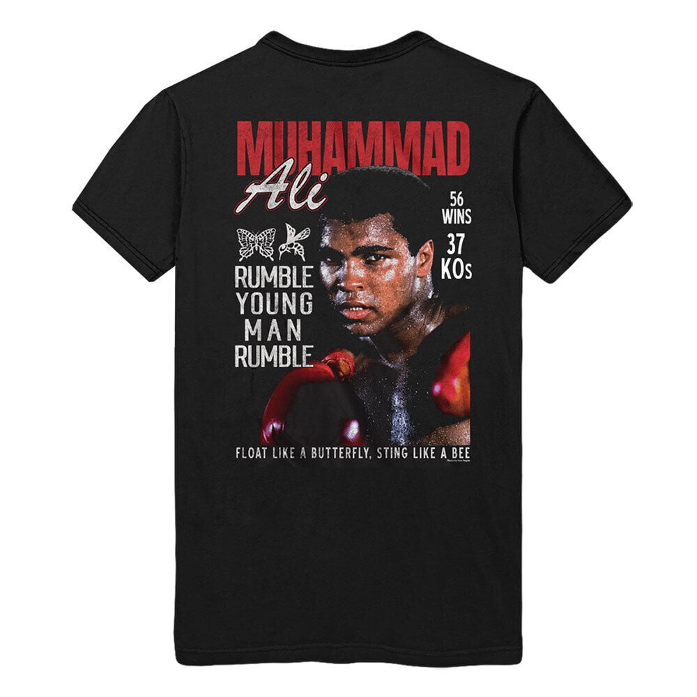 Muhammad Ali Rumble Young Man Black T-shirt Front and Back - Walmart.com