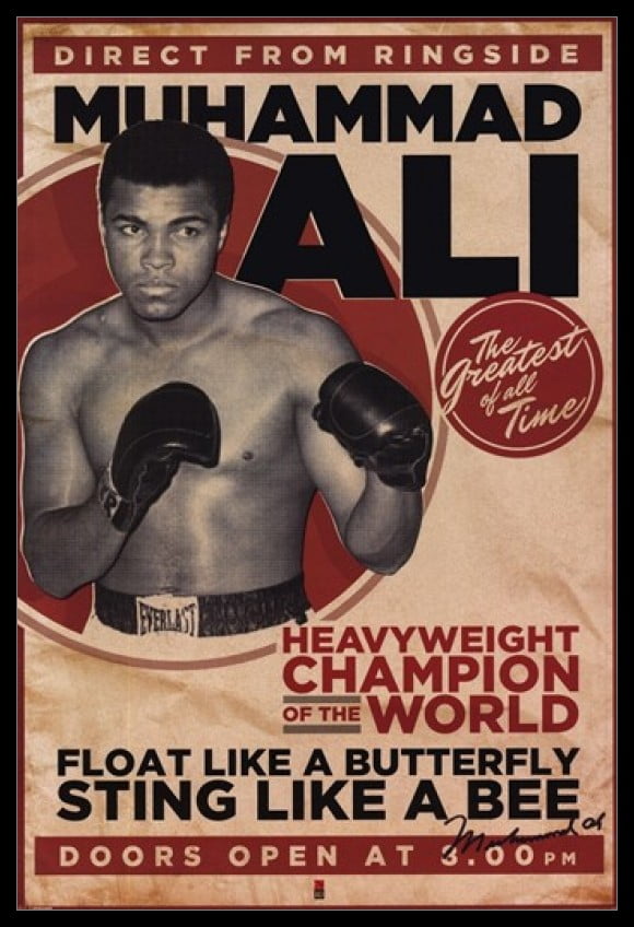 Muhammad Ali - Vintage Laminated & Framed Poster (24 x 36) - Walmart.com