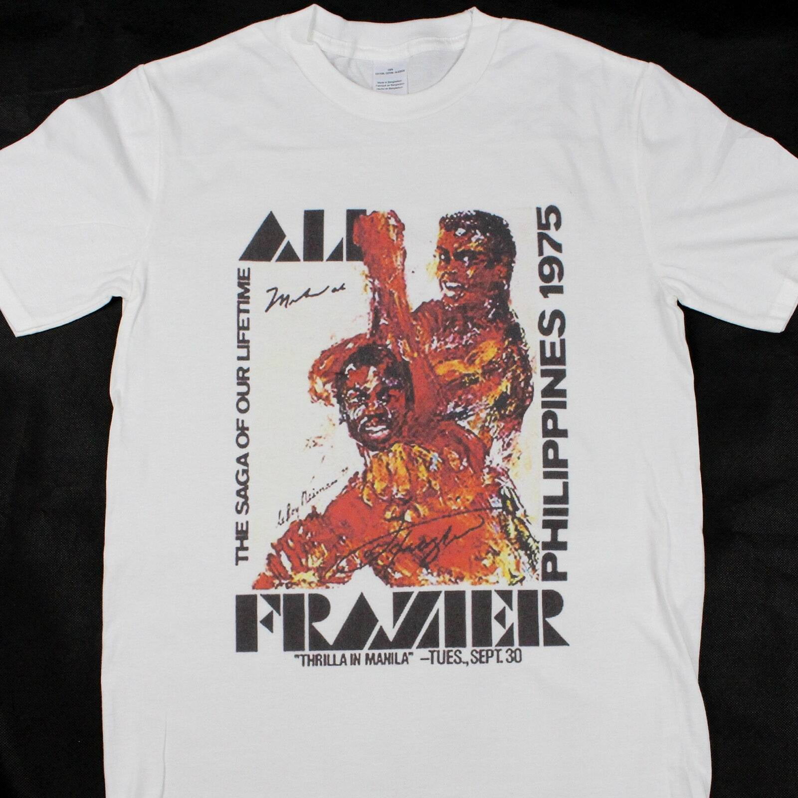 Muhammad Ali Vs Joe Frazier Thrilla in Manilla White T-shirt sizes ...