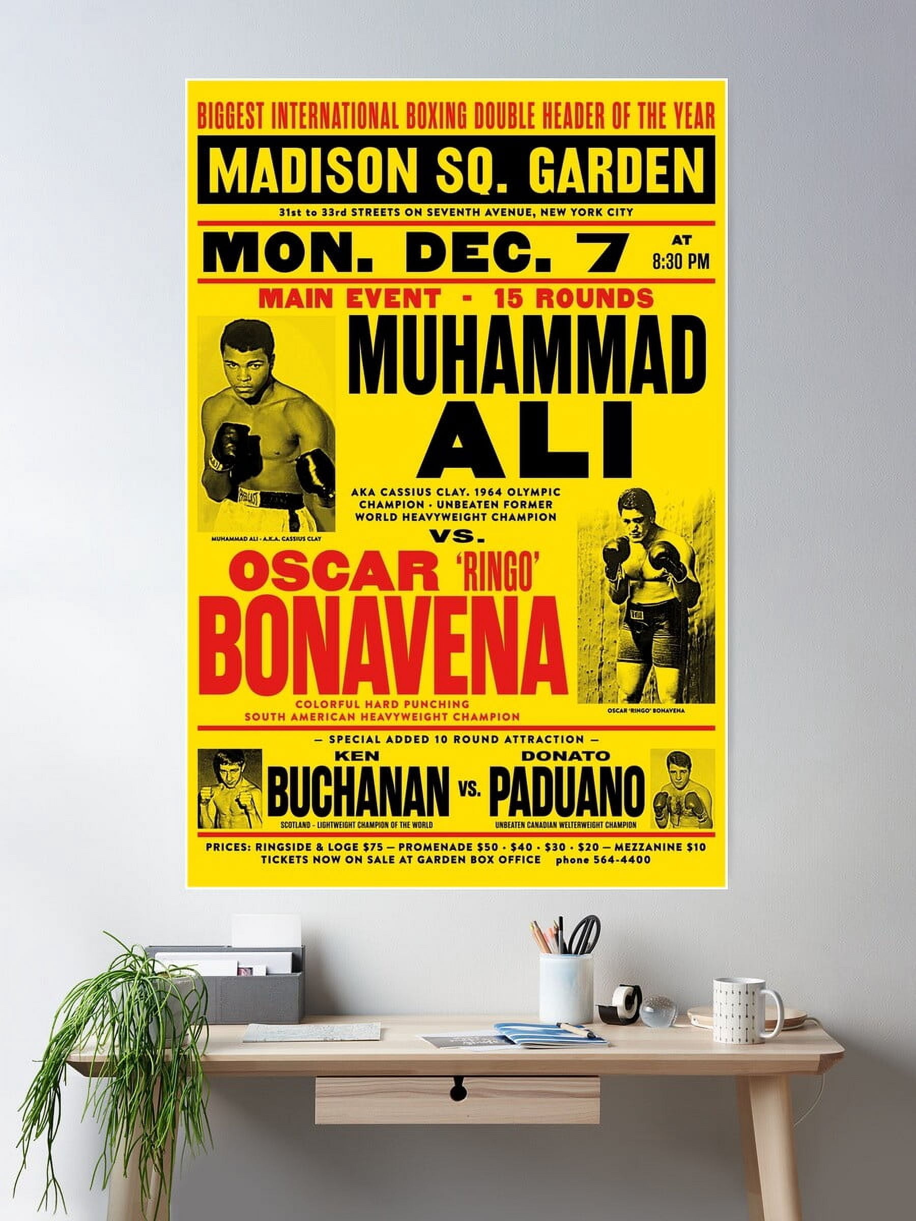 Muhammad Ali Vs. Oscar Bonavena Poster Wall Art, Modern Wall Decor For ...