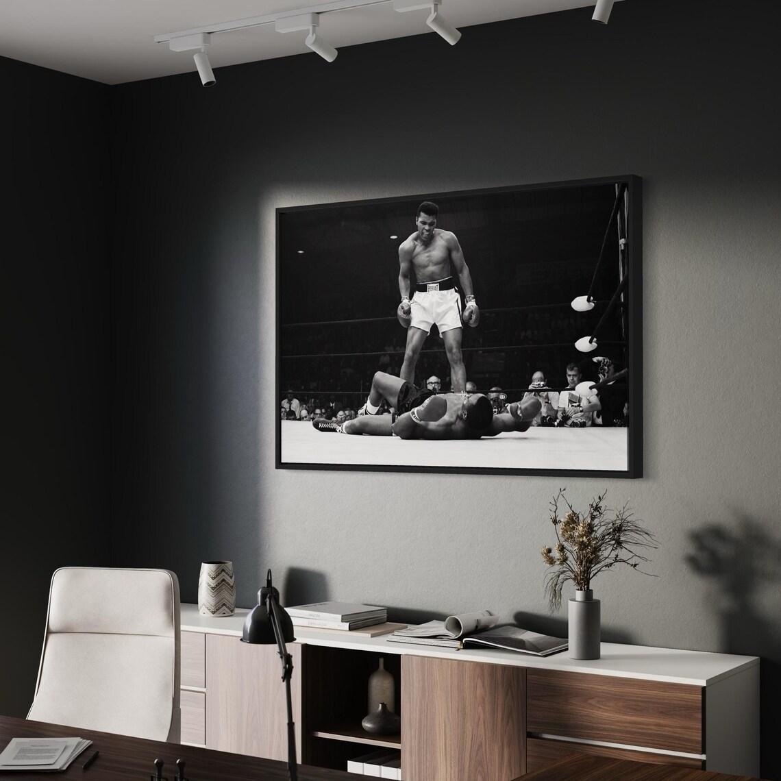 Muhammad Ali Vs Sonny Liston Canvas Wall Art | Famous Knockout Phantom ...