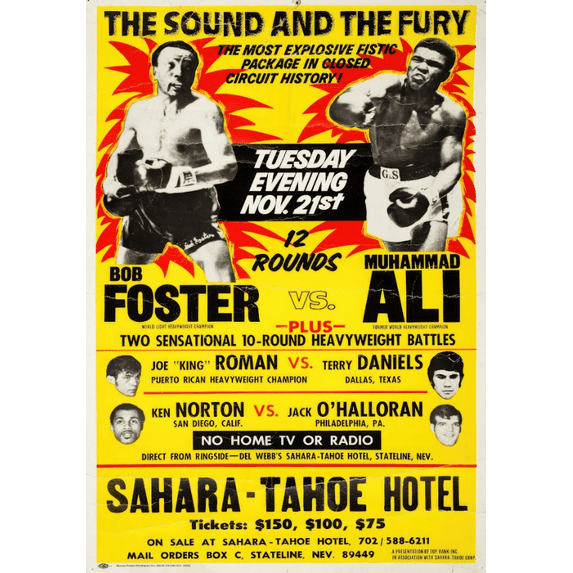 Muhammad Ali vs Bob Foster Boxing Poster 24x36 - 1972 Heavyweight vs ...