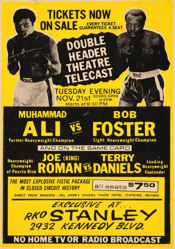 Muhammad Ali vs Bob Foster Boxing Poster 24x36 - 1972 Light Heavyweight ...
