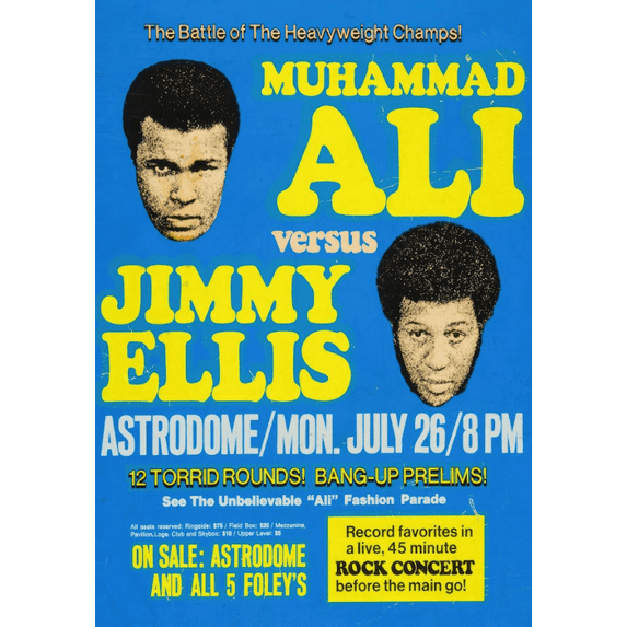 Muhammad Ali vs Jimmy Ellis Boxing Poster 24x36 - 1971 Heavyweight ...