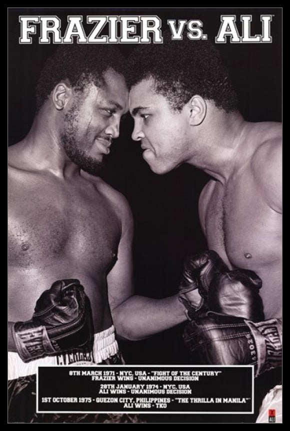 Muhammad Ali Vs Joe Frazier Results Laminated And Framed Poster 24 X
