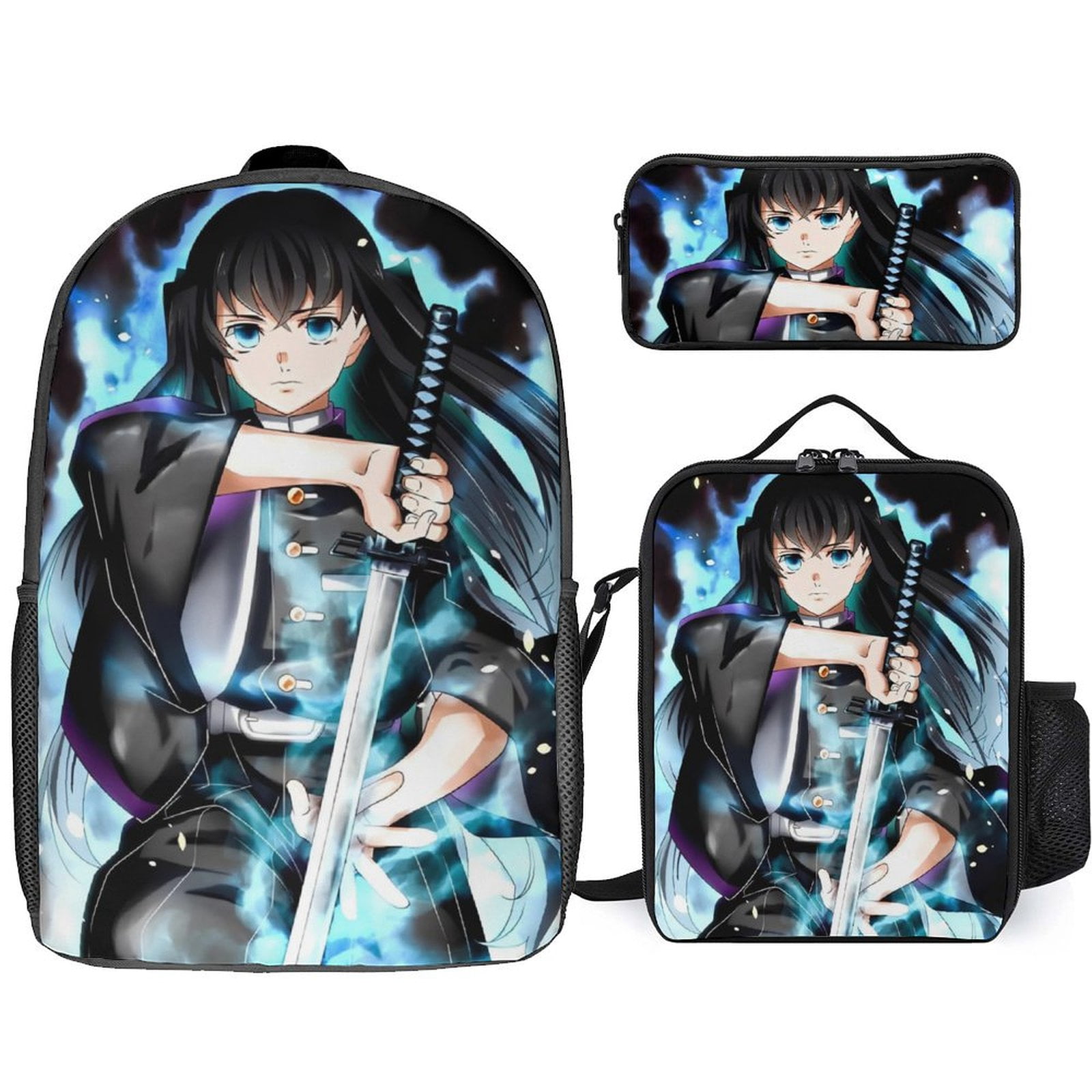 Muichiro Tokito 3 Piece Backpack Set with Lunch Bag Pencil Case, High ...