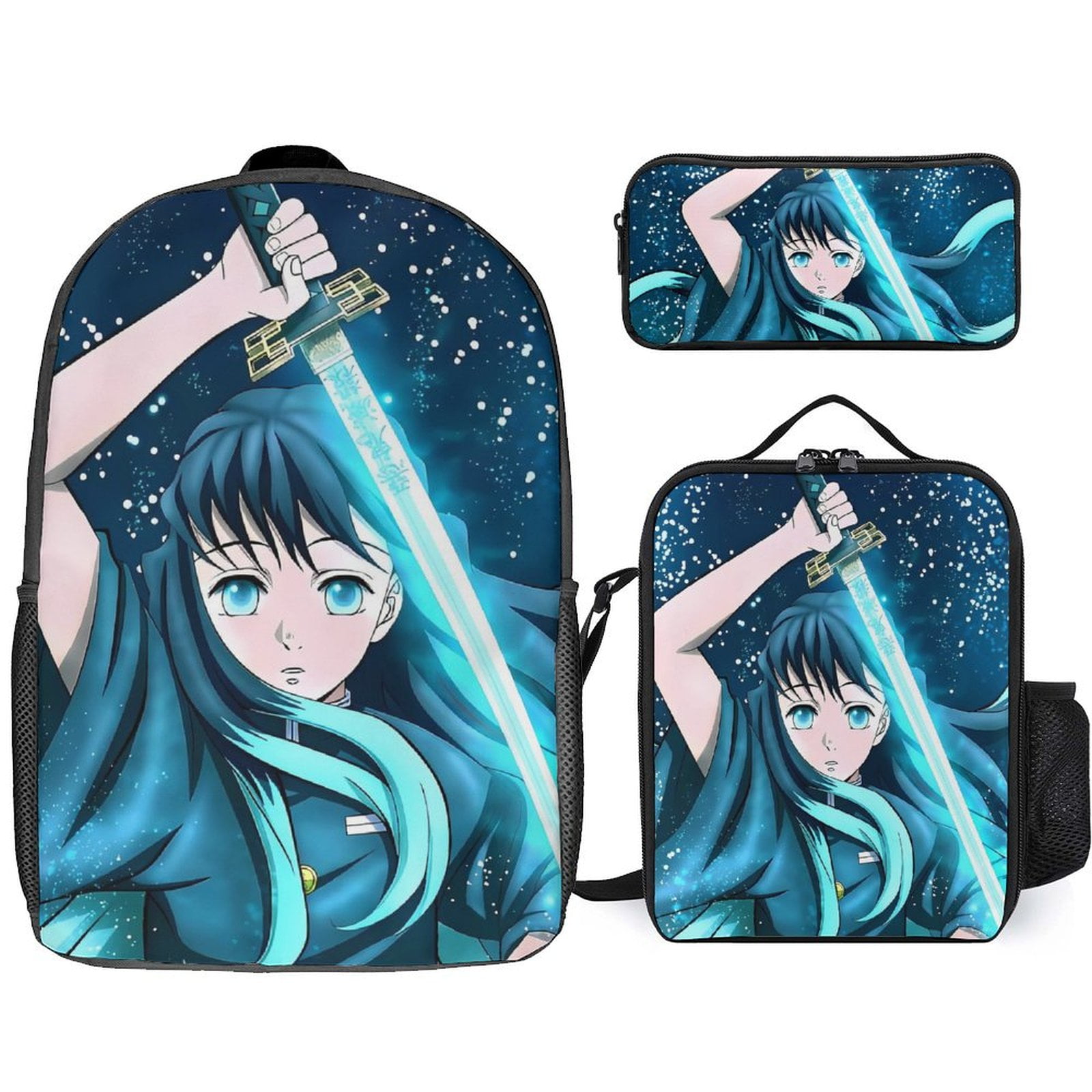 Muichiro Tokito 3 Piece Backpack Set with Lunch Bag Pencil Case, High ...