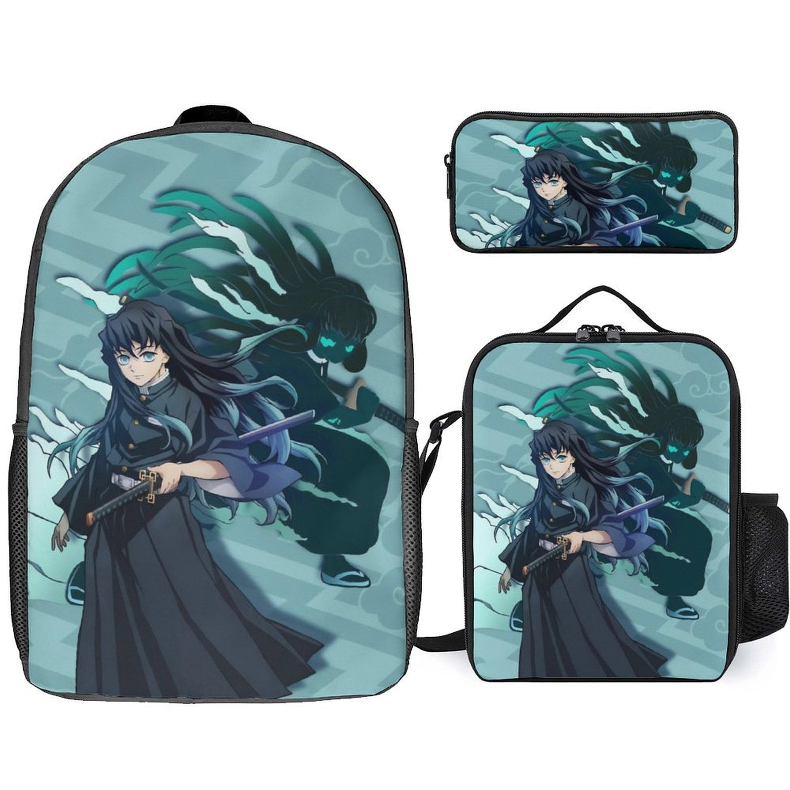 Muichiro Tokito Backpack 3 Piece Set Laptop Work Backpack Lunch Bag ...