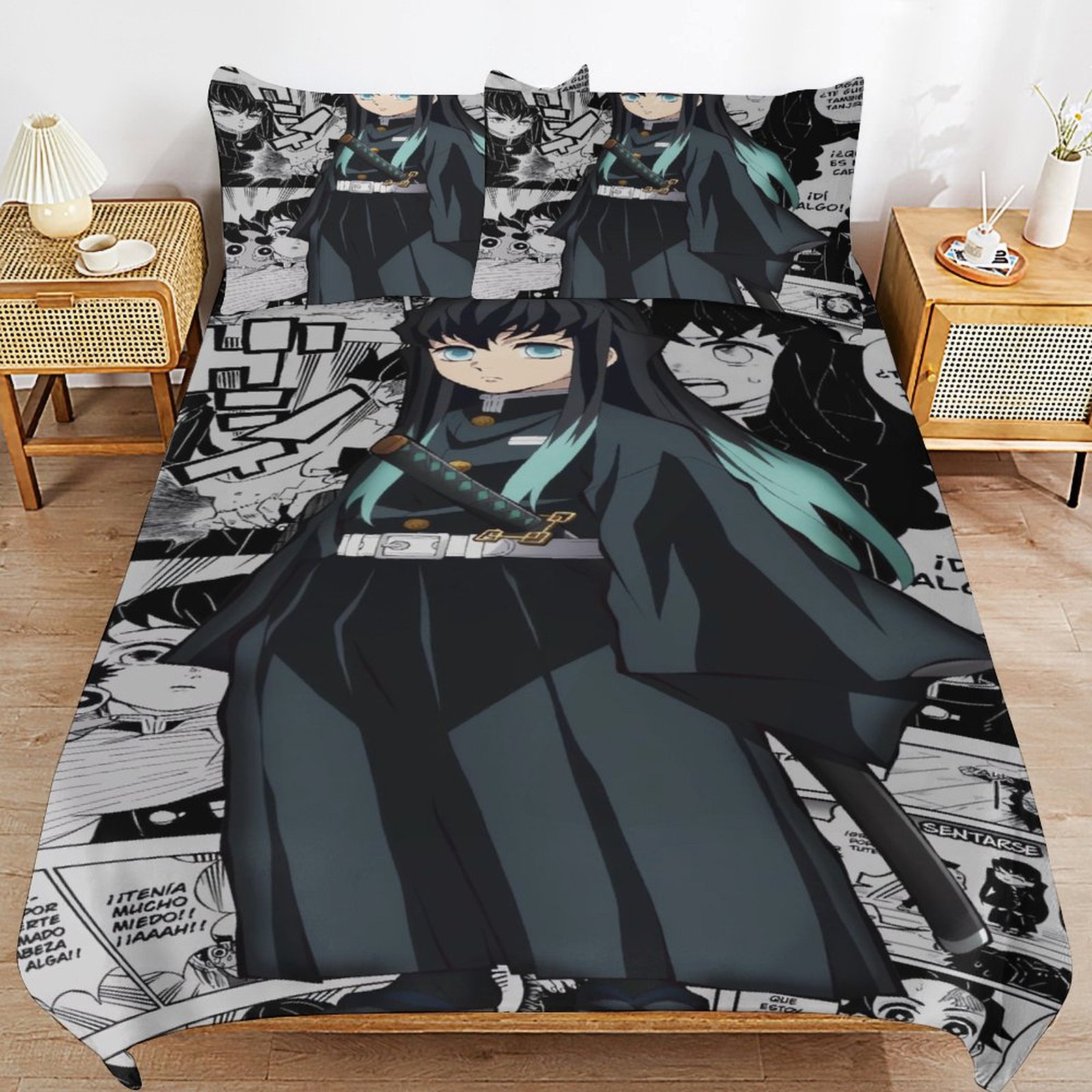 Muichiro Tokito Bed Duvet Cover Microfiber Bedding Sets 3D Printed ...