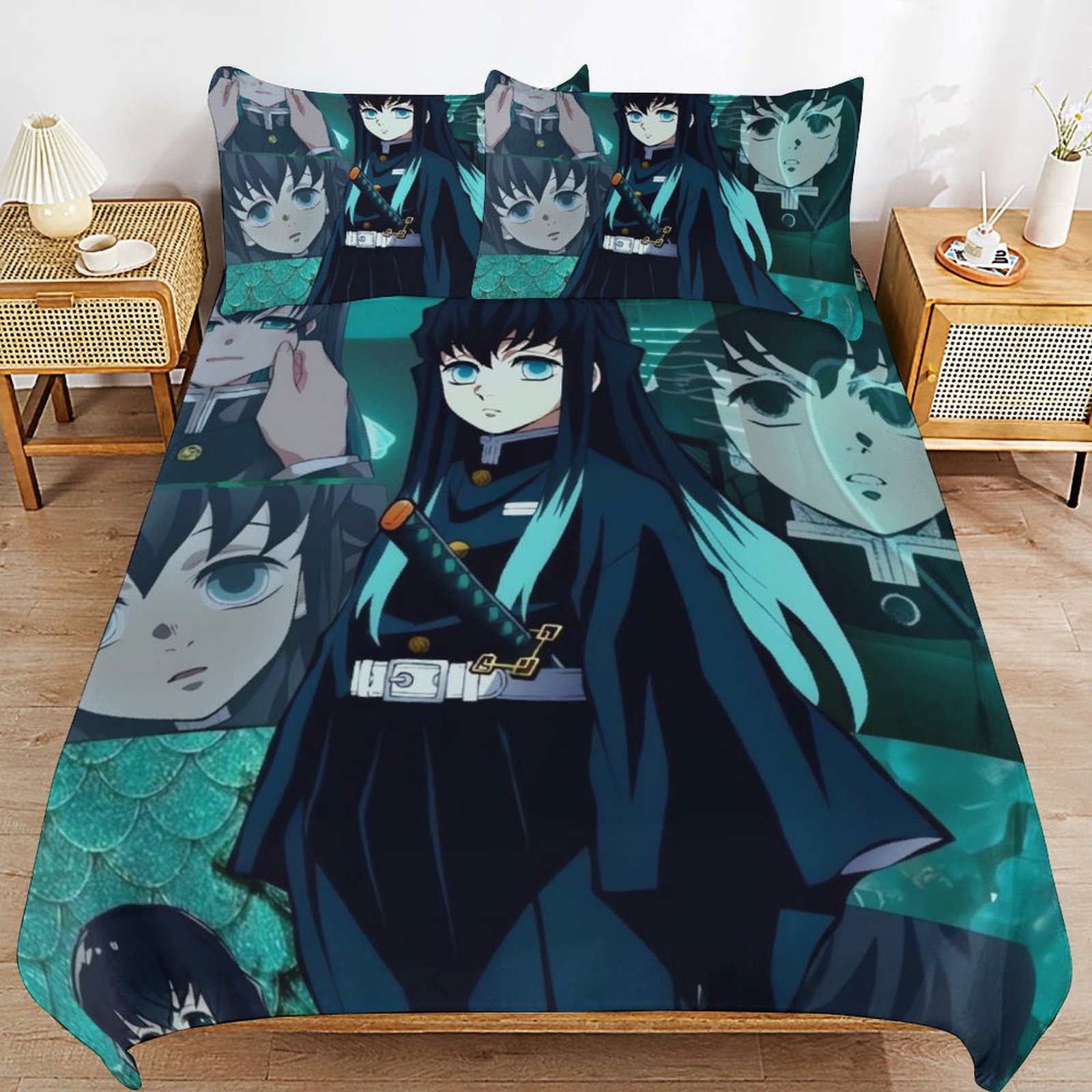 Muichiro Tokito Bed Duvet Cover Microfiber Bedding Sets 3D Printed ...