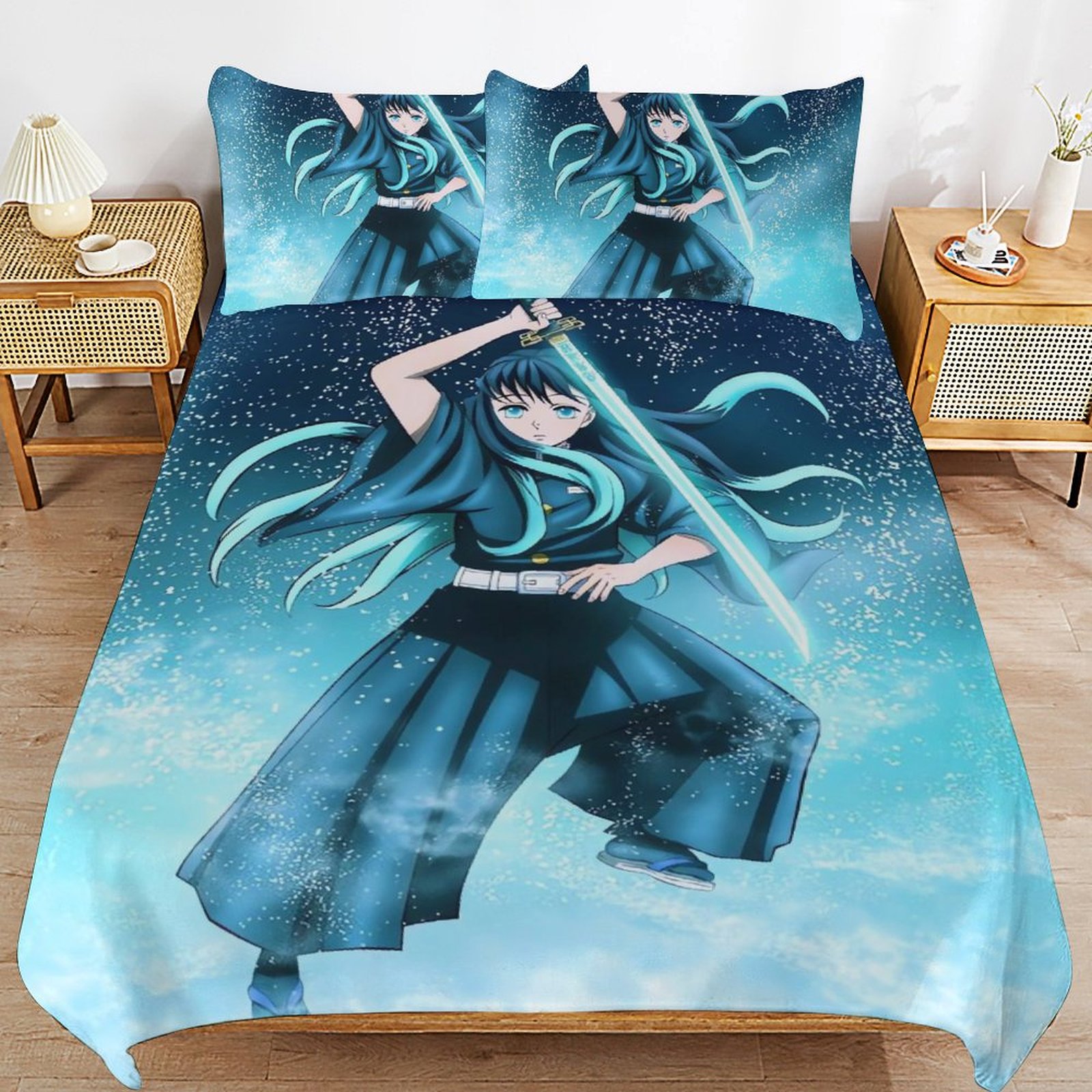 Muichiro Tokito Bed Duvet Cover Microfiber Bedding Sets 3D Printed ...