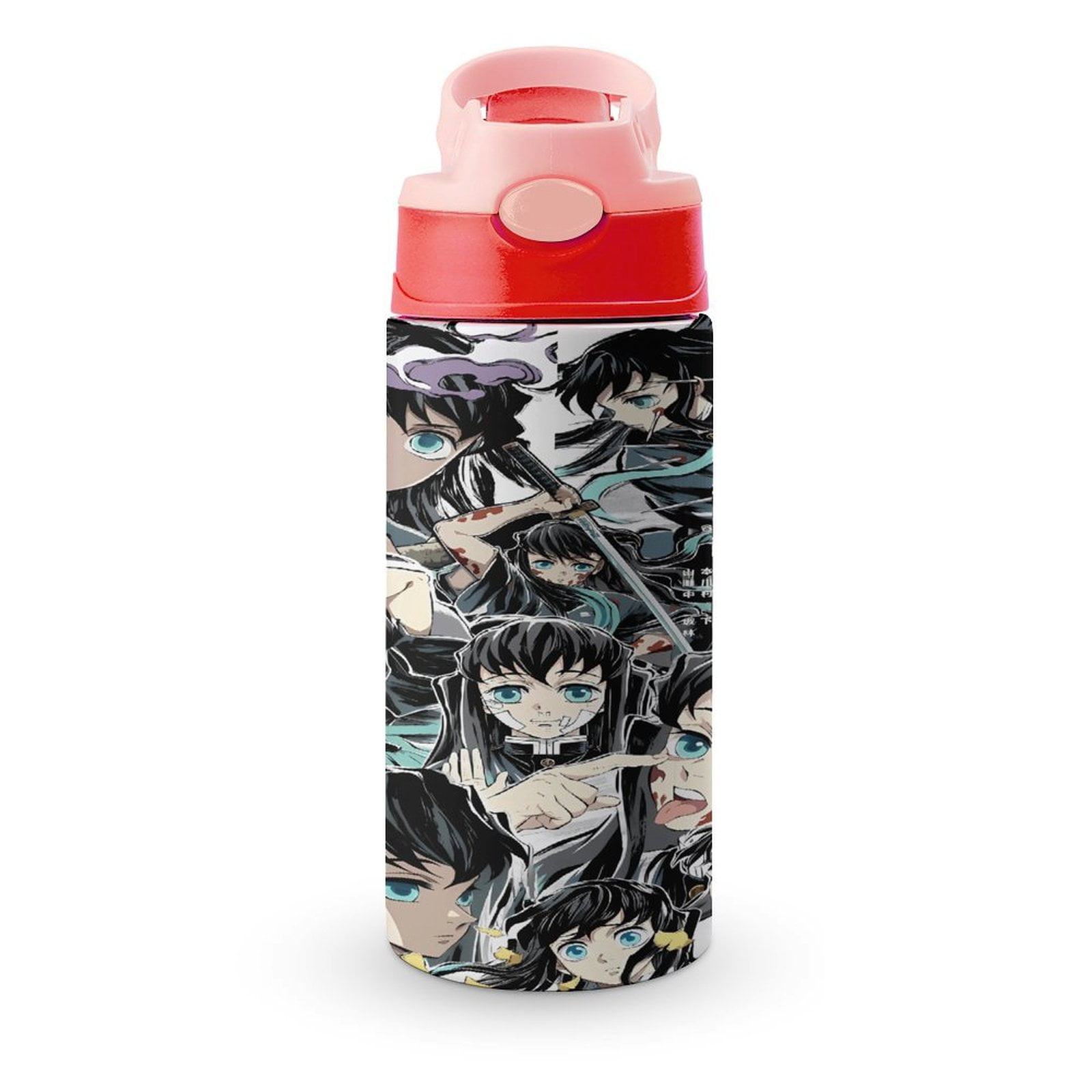 Muichiro Tokito Insulated Bottle with Straw And Built in Carrying Loop ...