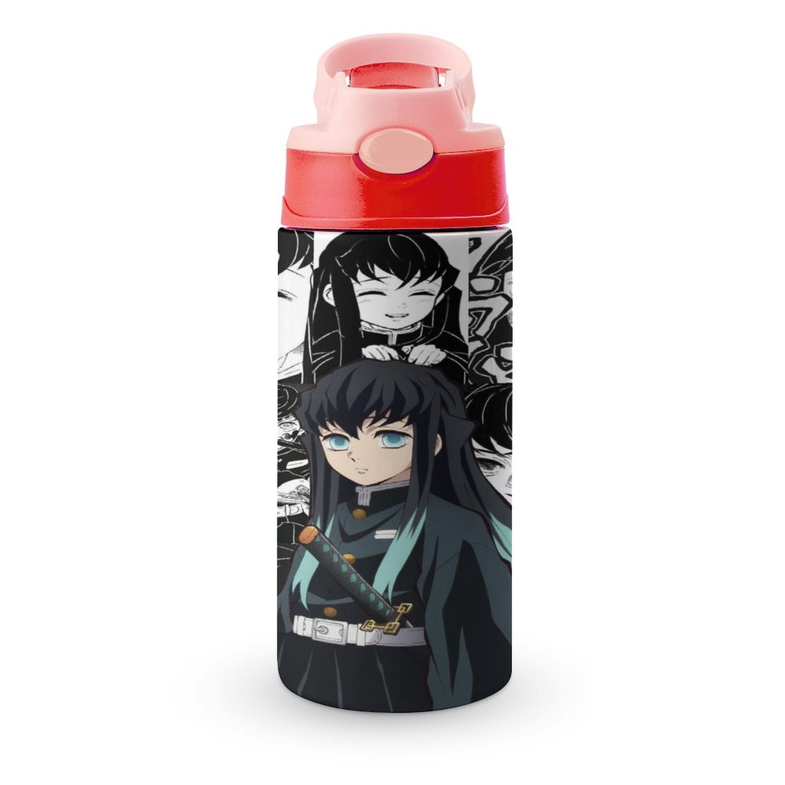 Muichiro Tokito Insulated Bottle with Straw And Built in Carrying Loop ...