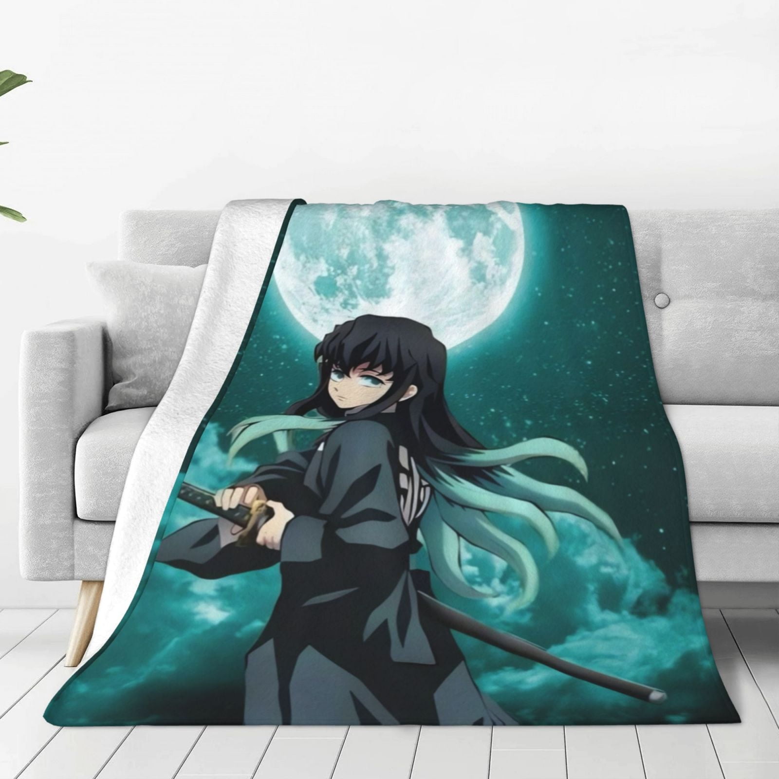 Muichiro Tokito Throw Blanket Couch Bed Sofa Soft Lightweight Warm Cozy Flannel Fleece Bed ...