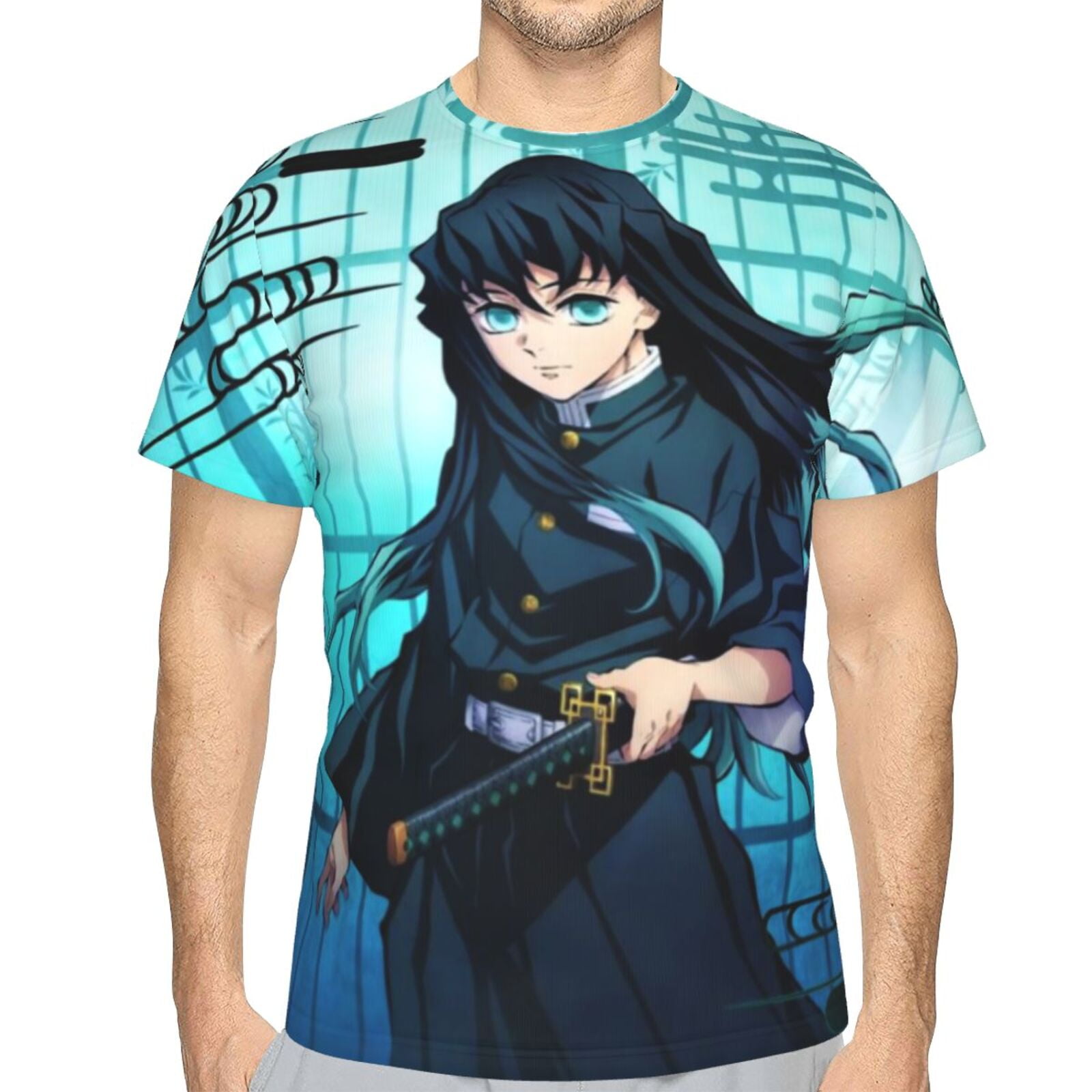 Muichiro Tokito Unisex 3d Pattern Printed Short Sleeve T-Shirts Casual ...