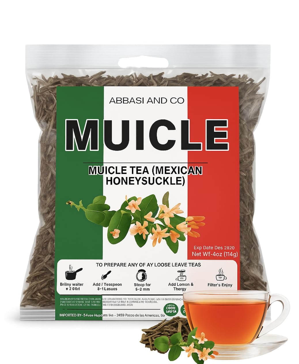 Muicle Té (Mexican Honeysuckle Herbal Tea) - 100% Natural, Vegan, Non ...
