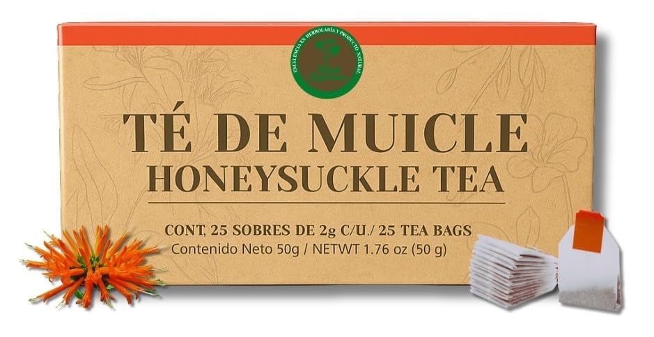 Muicle Té (Mexican Honeysuckle Herbal Tea) – 25 Tea Bags – 100% Natural ...