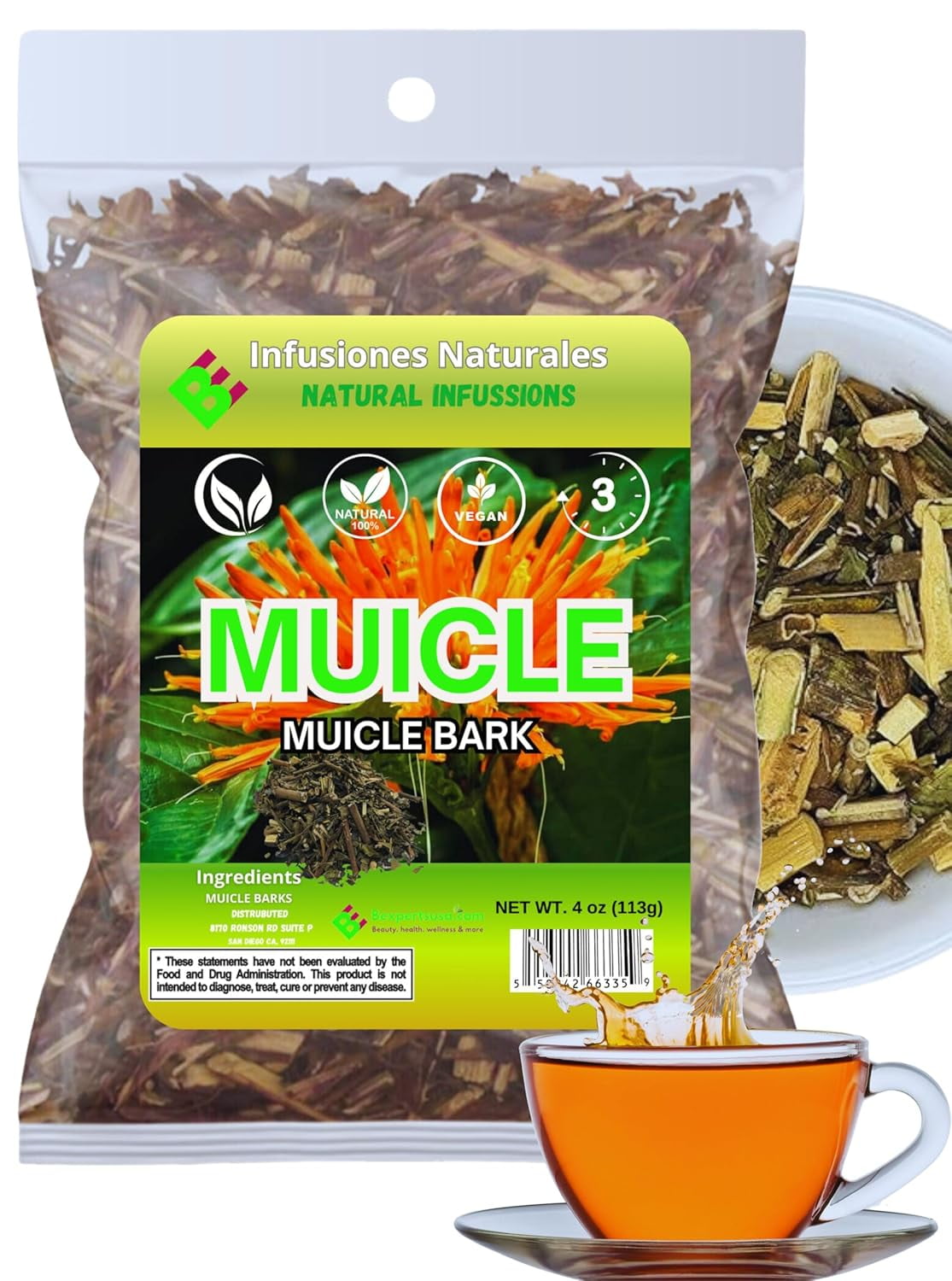 Muicle Té (Mexican Honeysuckle Herbal Tea) - 4 oz - 100% Natural, Vegan ...