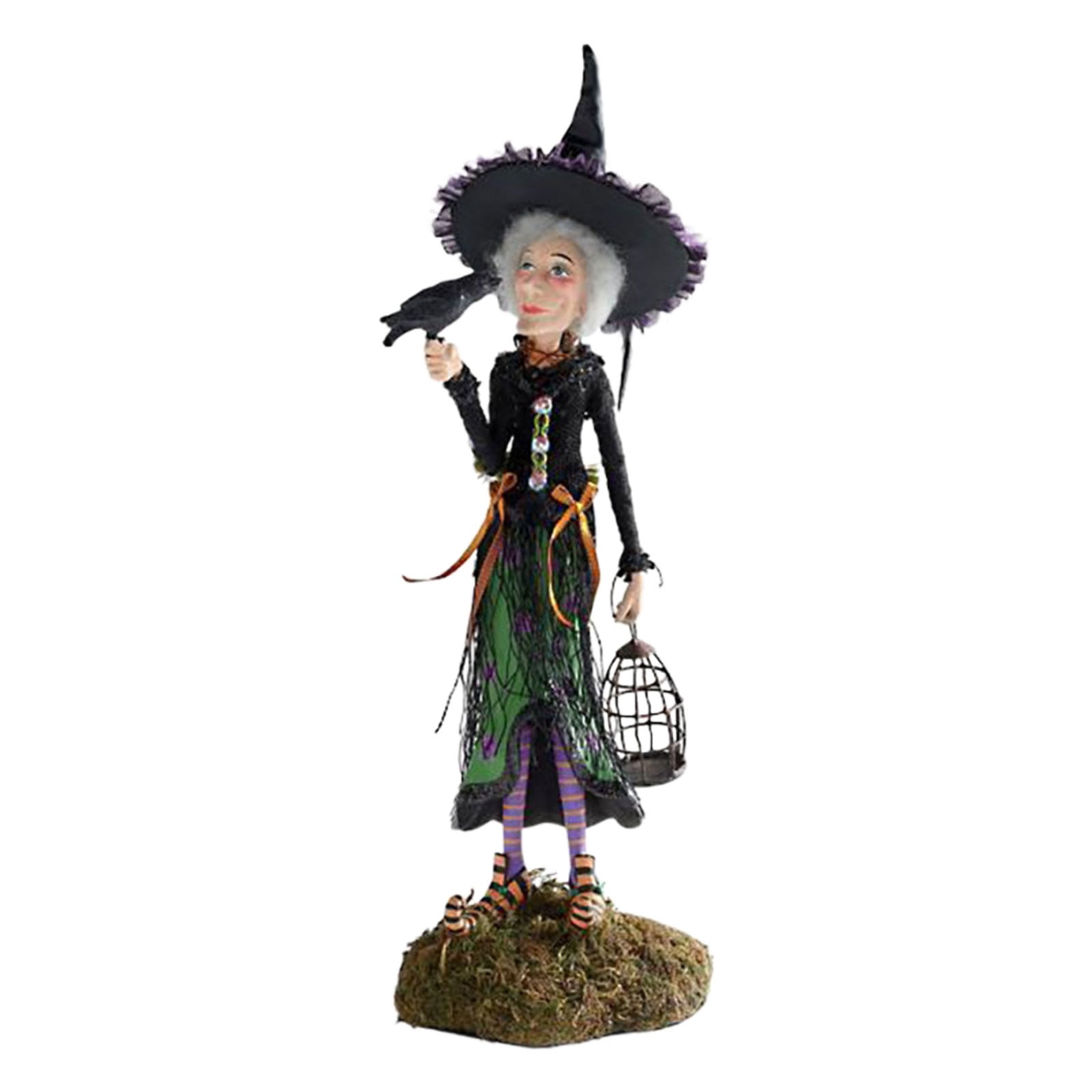 Muised Halloween Decoration Witch Statue Witch With Dog Figurine Resin ...